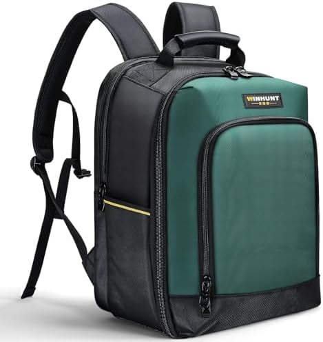 Full-open Tool Backpack for Men, Tool Bag Backpack with Adjustable ...
