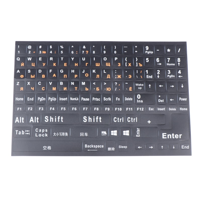 Full size Russian English Keyboard Stickers Letter Alphabet Layout ...