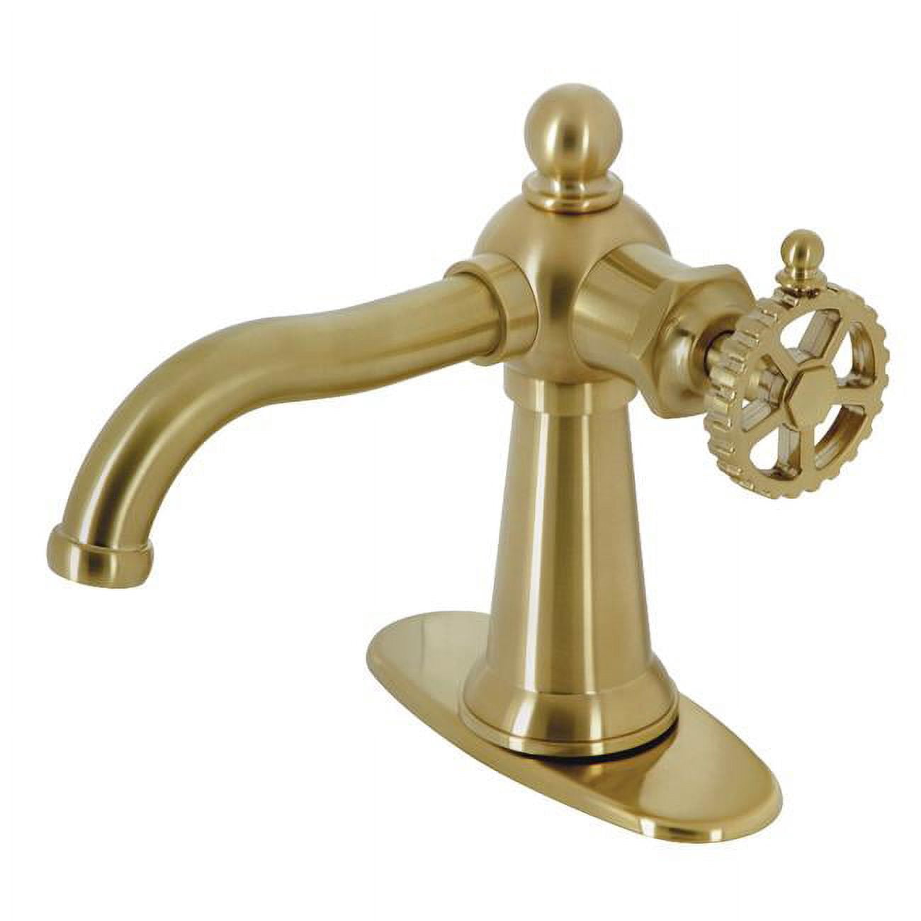Fuller Single-Handle Bathroom Faucet with Push Pop-Up, Brushed Brass ...