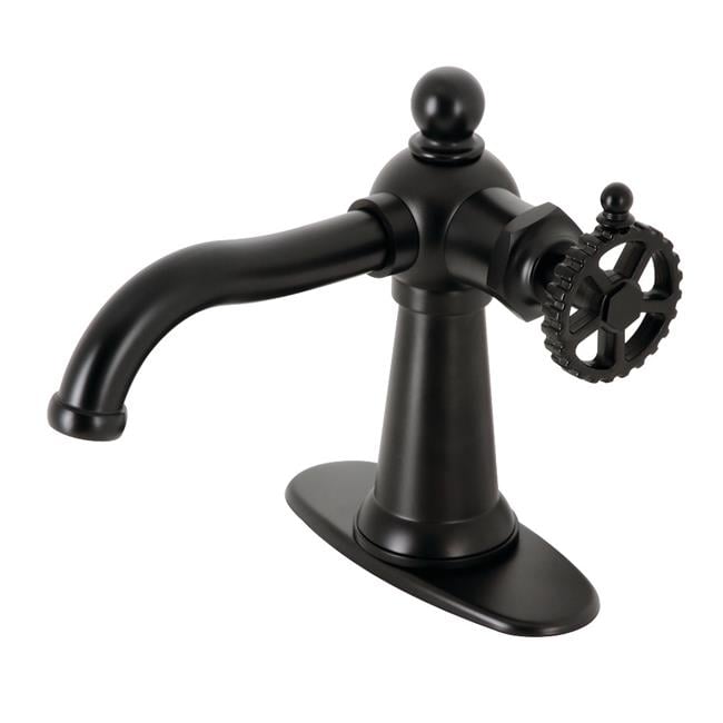 Fuller Single-Handle Bathroom Faucet with Push Pop-Up, Matte Black ...