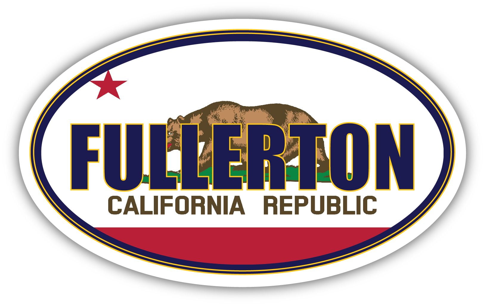 Fullerton City California State Flag | CA Flag Orange County Oval State ...