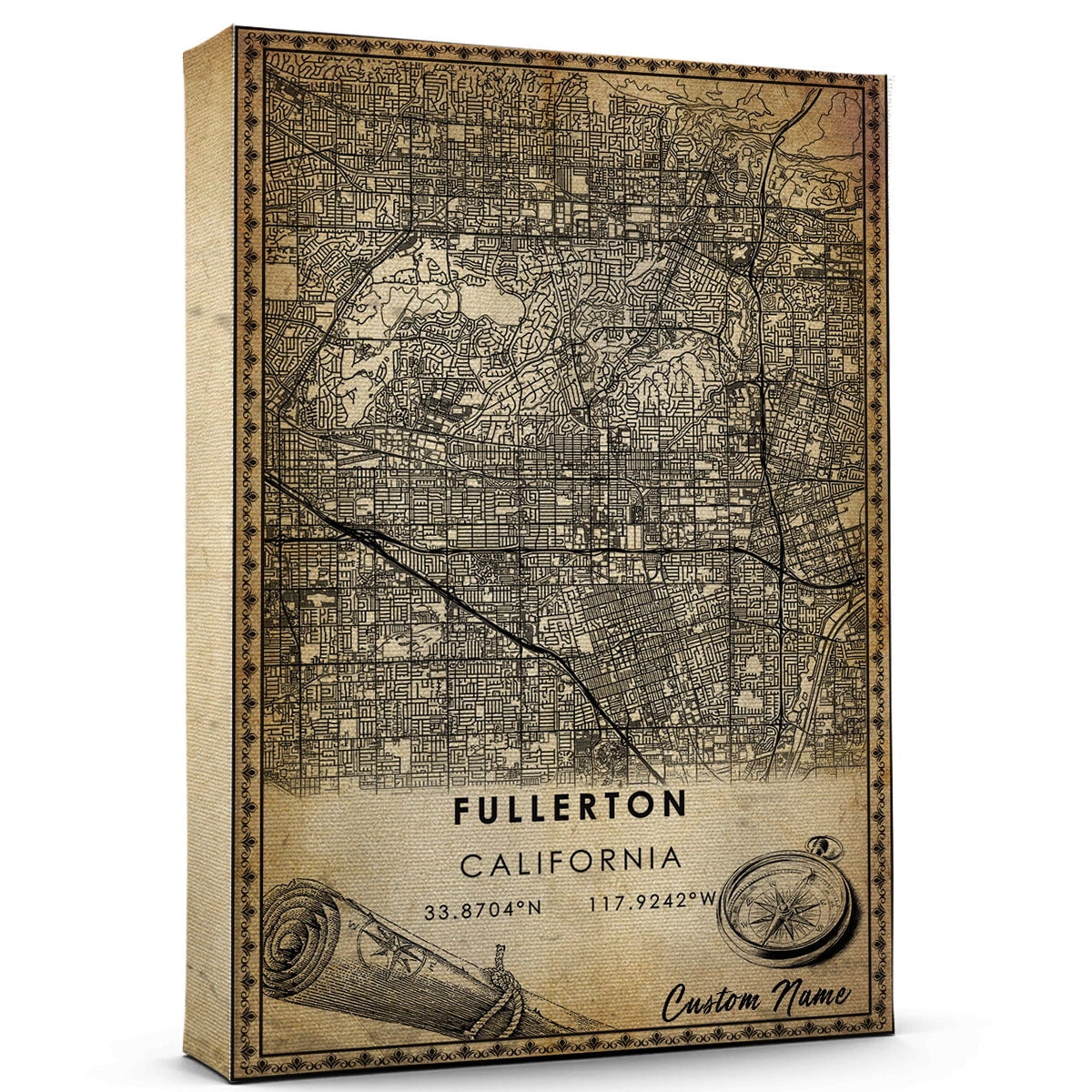 Fullerton Map Poster, California Map Art Poster, Canvas, Fullerton Map ...
