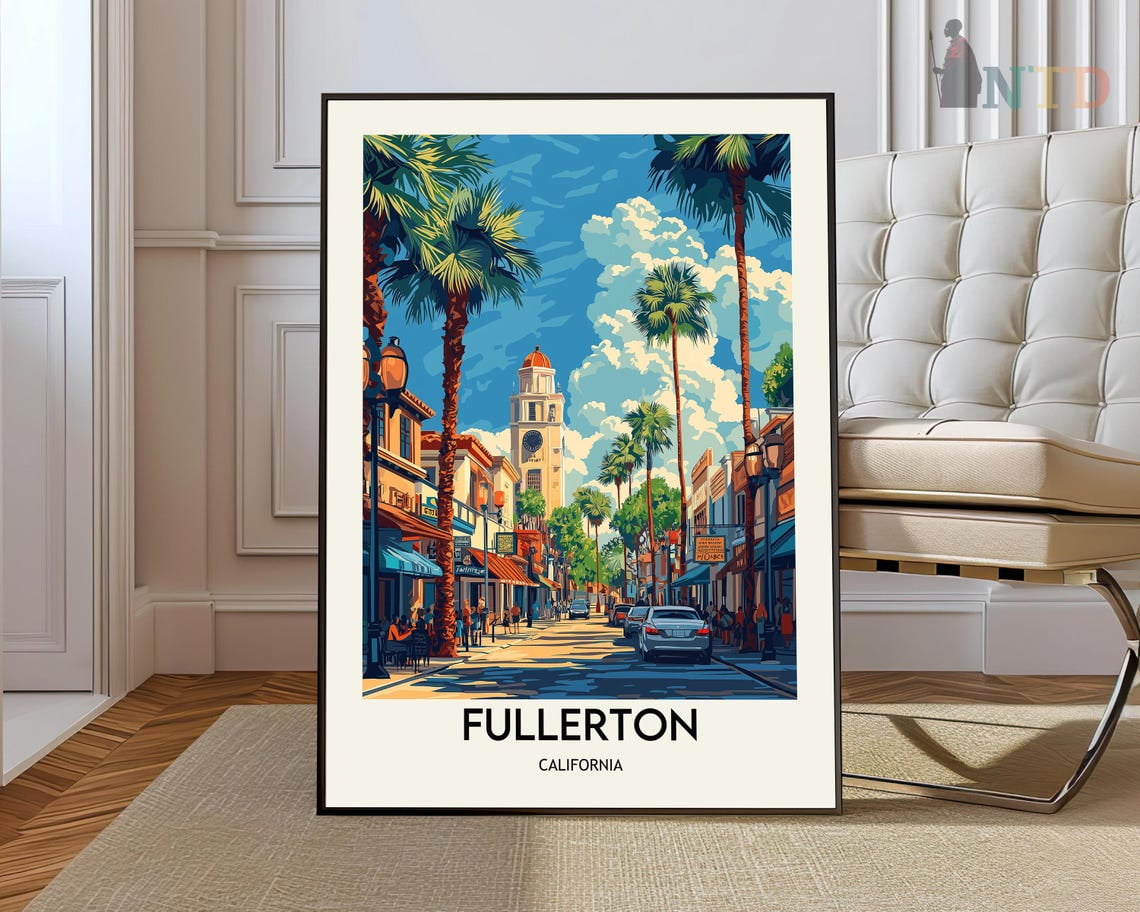 Fullerton Travel Poster, Fullertonfullerton Poster Print, Fullerton ...