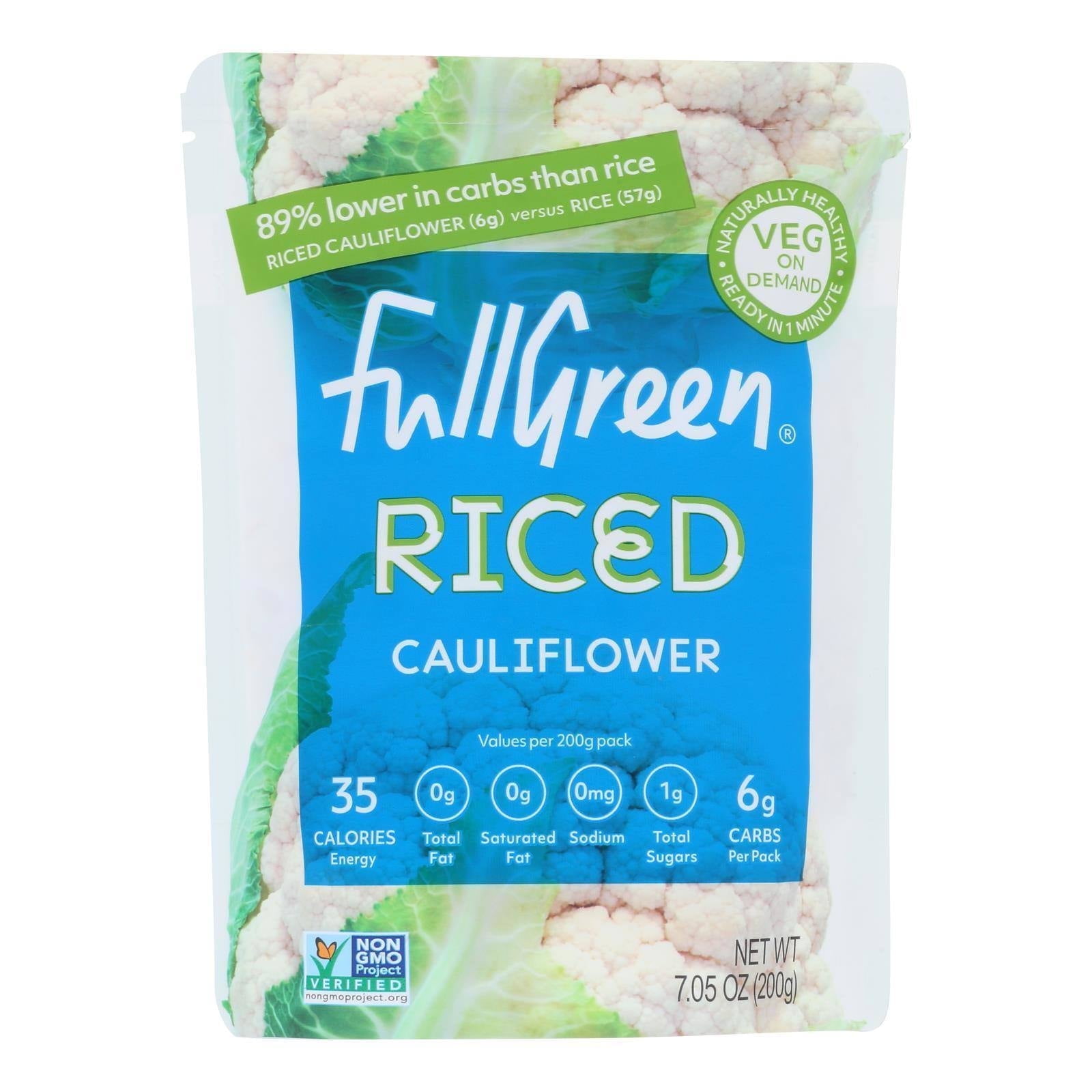 Fullgreen, Riced Veg Cauliflower, Case of 6, 7.05 OZ - Walmart.com