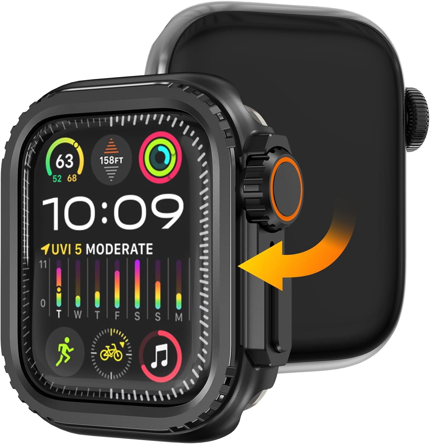 Fullife 3 in 1 Ultra Look Metal Case Design for Apple Watch Case, Front ...
