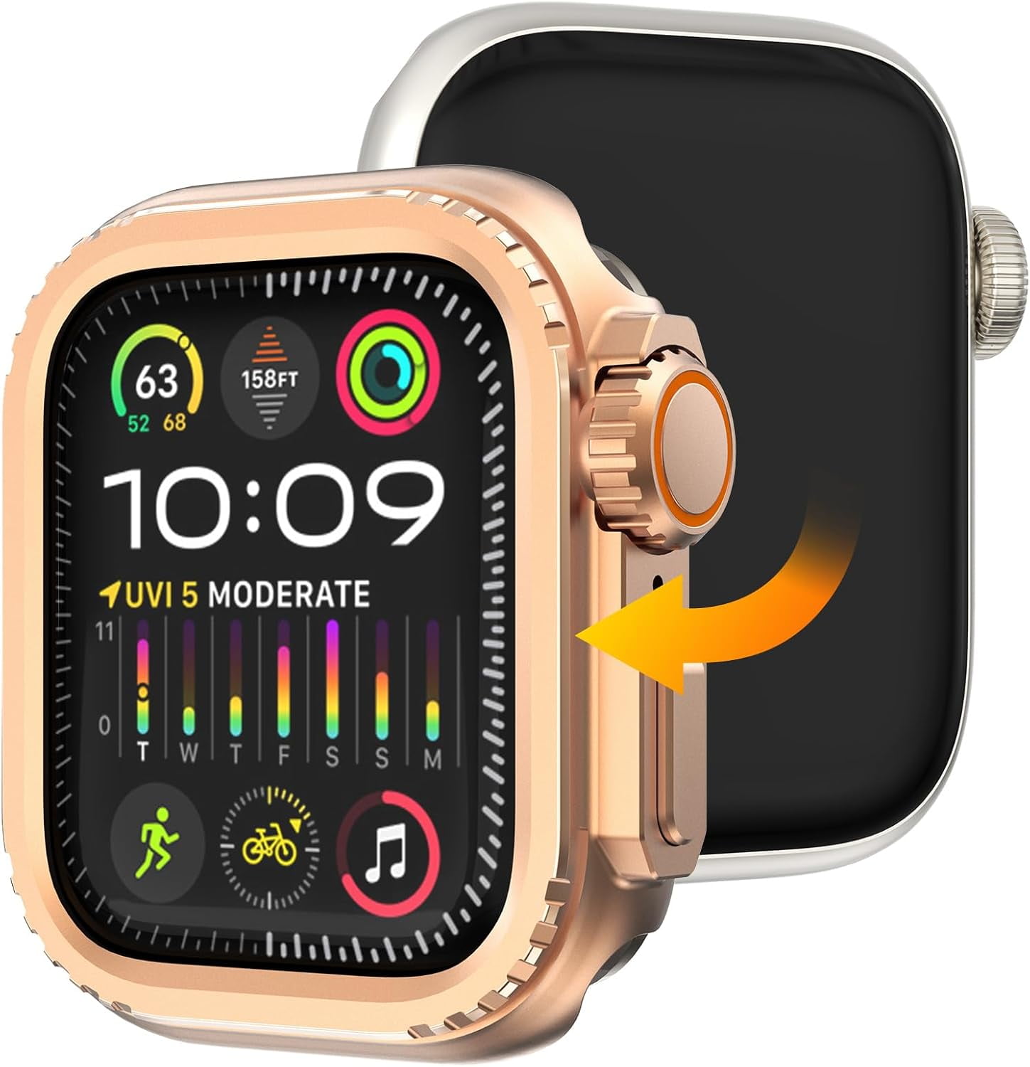 Fullife 3 in 1 Ultra Look Metal Case Design for Apple Watch Case, Front ...