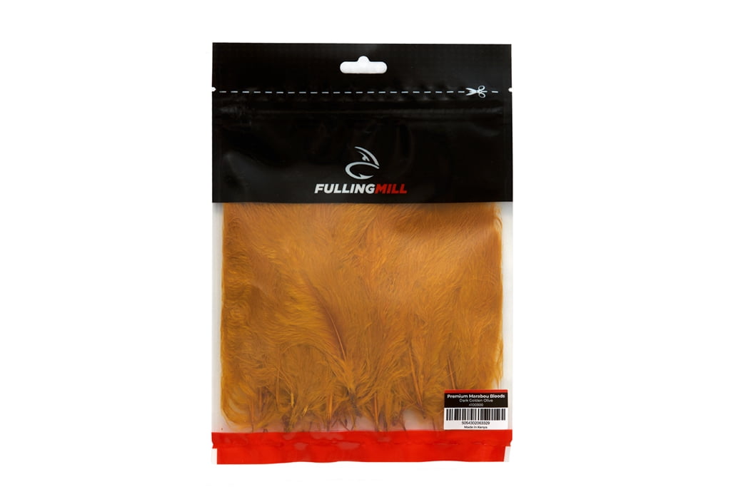 FullingMill Premium Marabou Bloods Feathers - Dark Golden Olive ...
