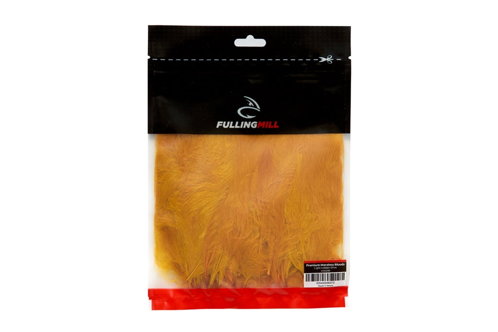 FullingMill Premium Marabou Bloods Feathers - Light Golden Olive ...