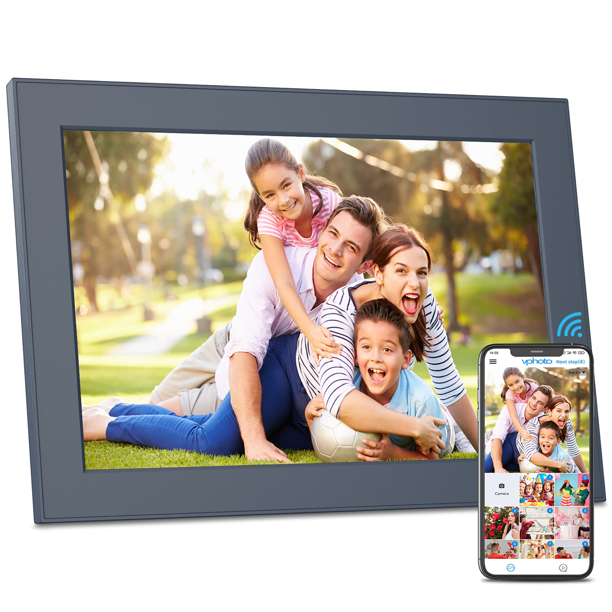 Fullja Digital Photo Frame 10.1 inch - IPS Touch WiFi Digital Picture ...