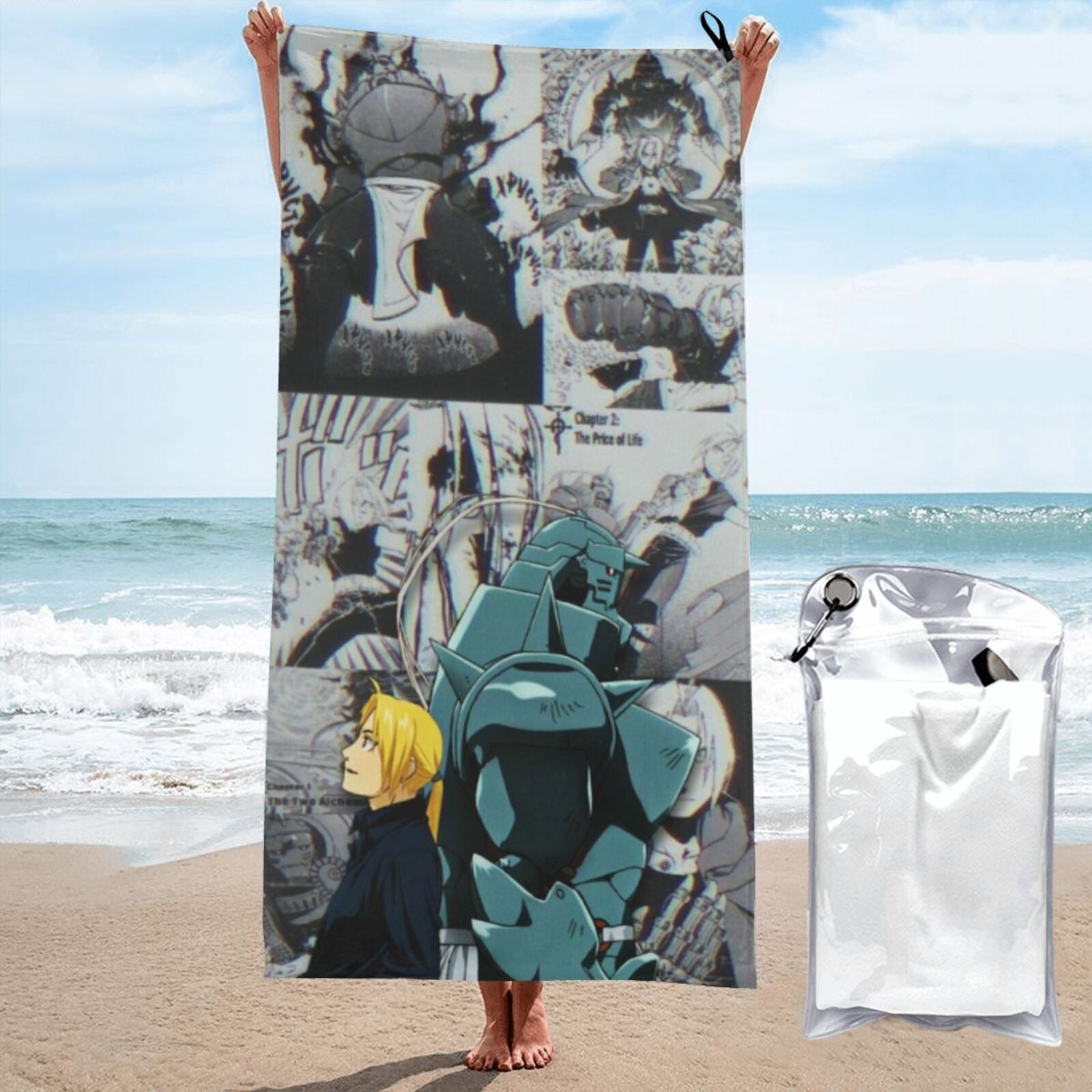 Fullmetal Alchemist Beach Towel Quick-Drying Bath Towel Beach Blanket ...