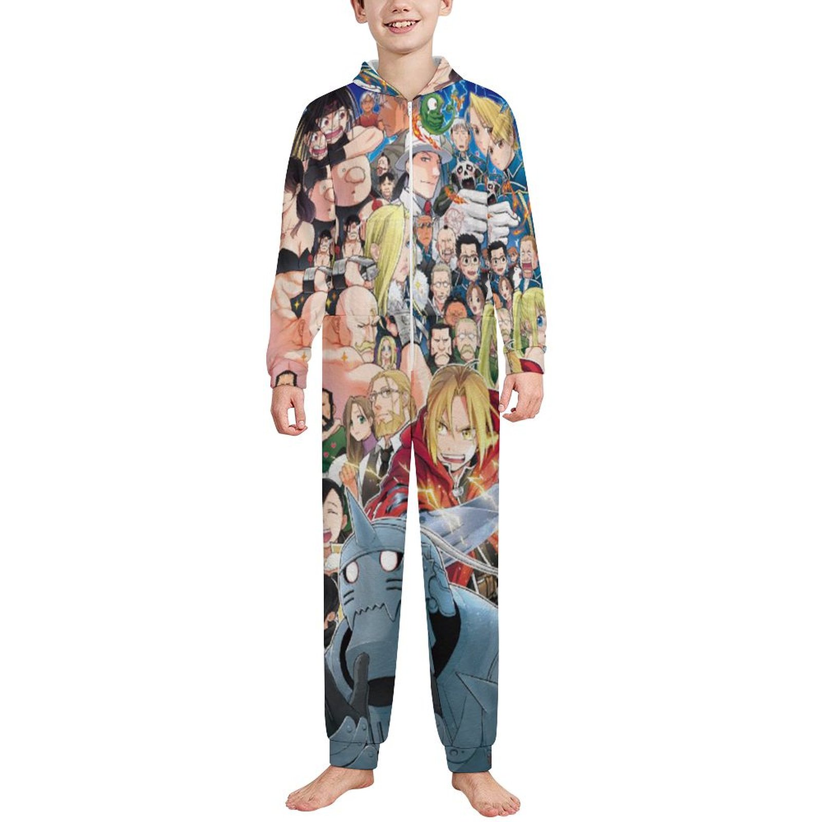 Fullmetal Alchemist Hoodie Zipper Onesie Pajamas Jumpsuit One-Piece ...
