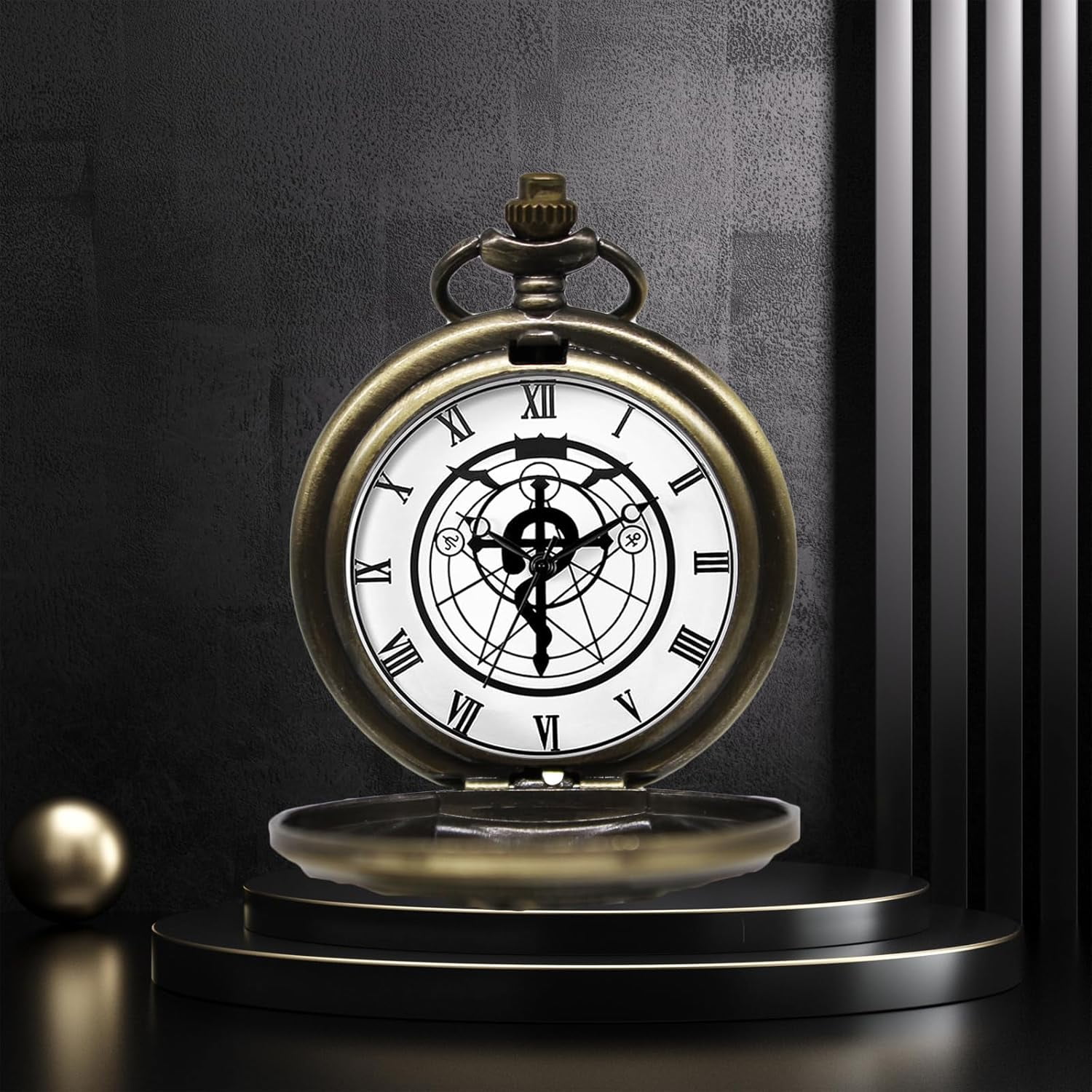 Fullmetal Alchemist Pocket Watch Vintage Quartz Pocket Watch with Chain ...