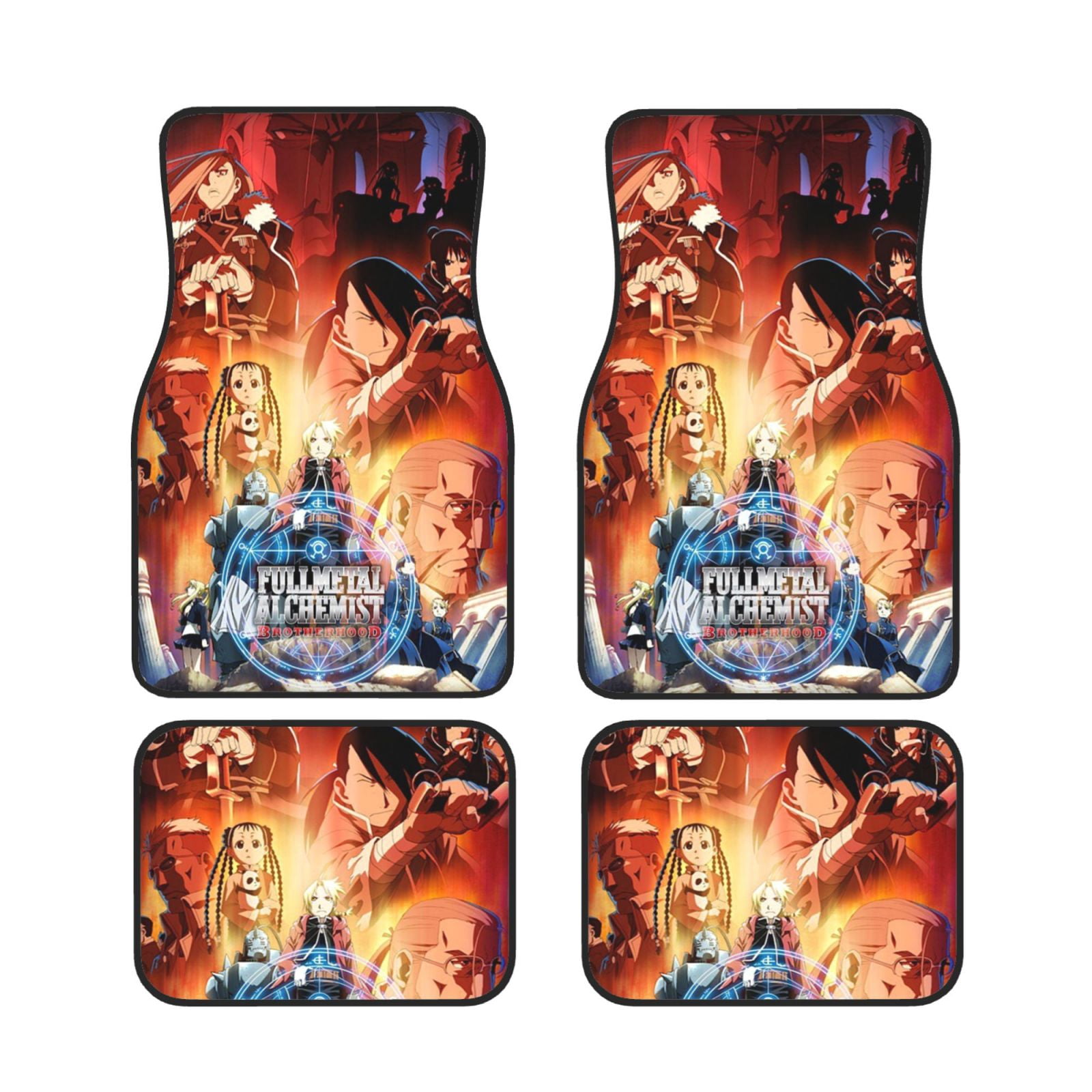 Fullmetal Alchemist Set Of 4 Pcs Cartoon Car Floor Mats Cartoon Print ...
