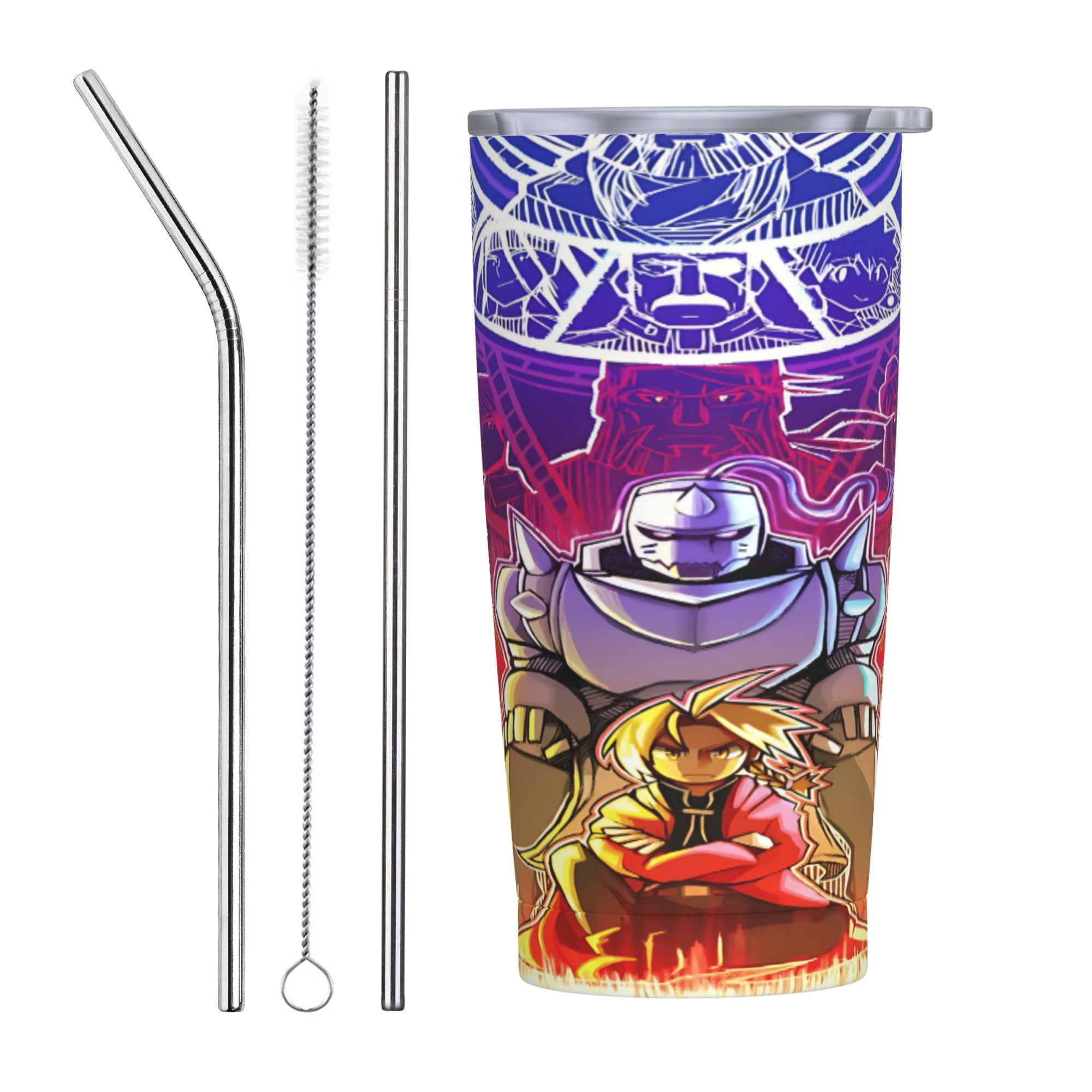 Fullmetal Alchemist Tumbler With Lid And Straw Stainless Steel ...