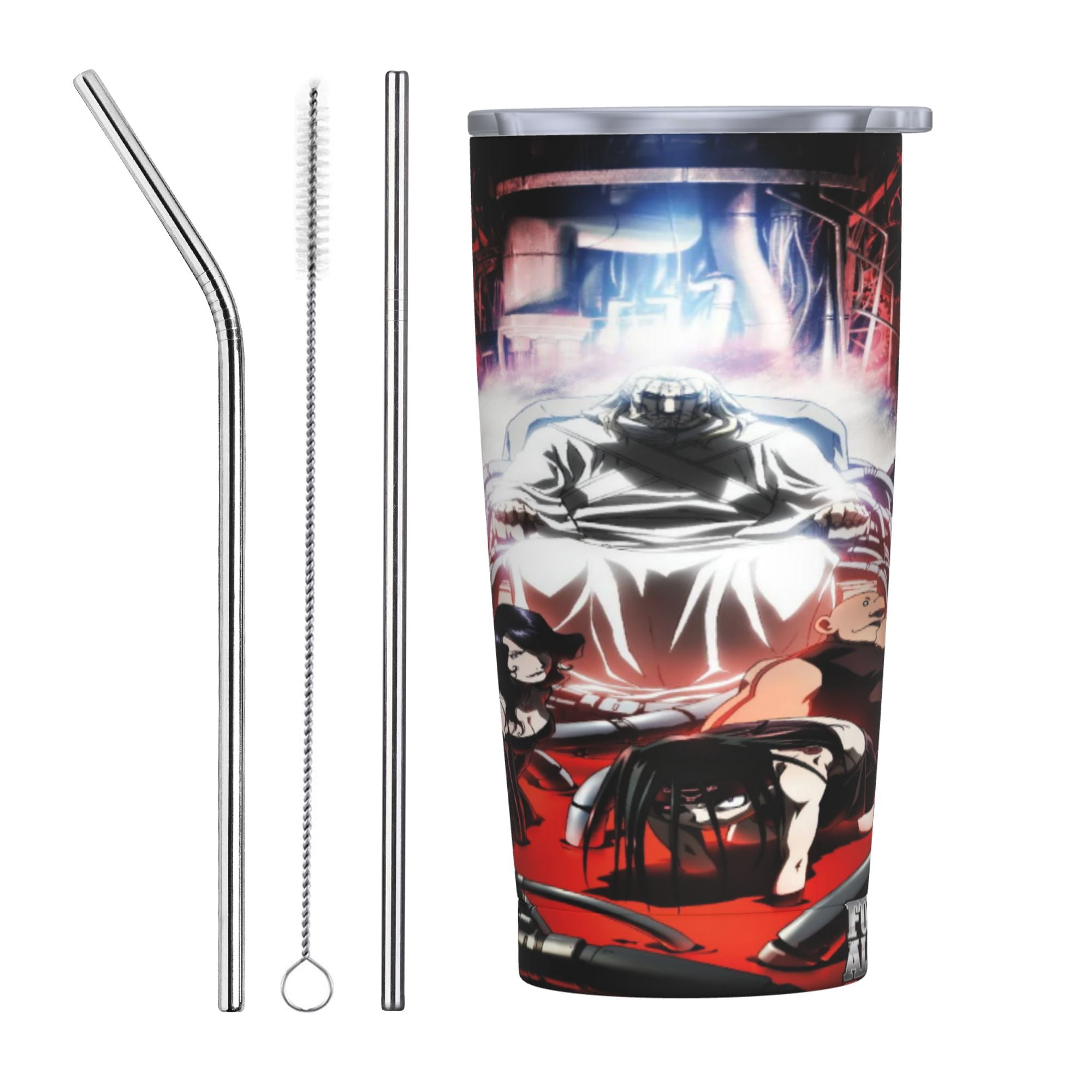 Fullmetal Alchemist Tumbler With Lid And Straw Stainless Steel ...
