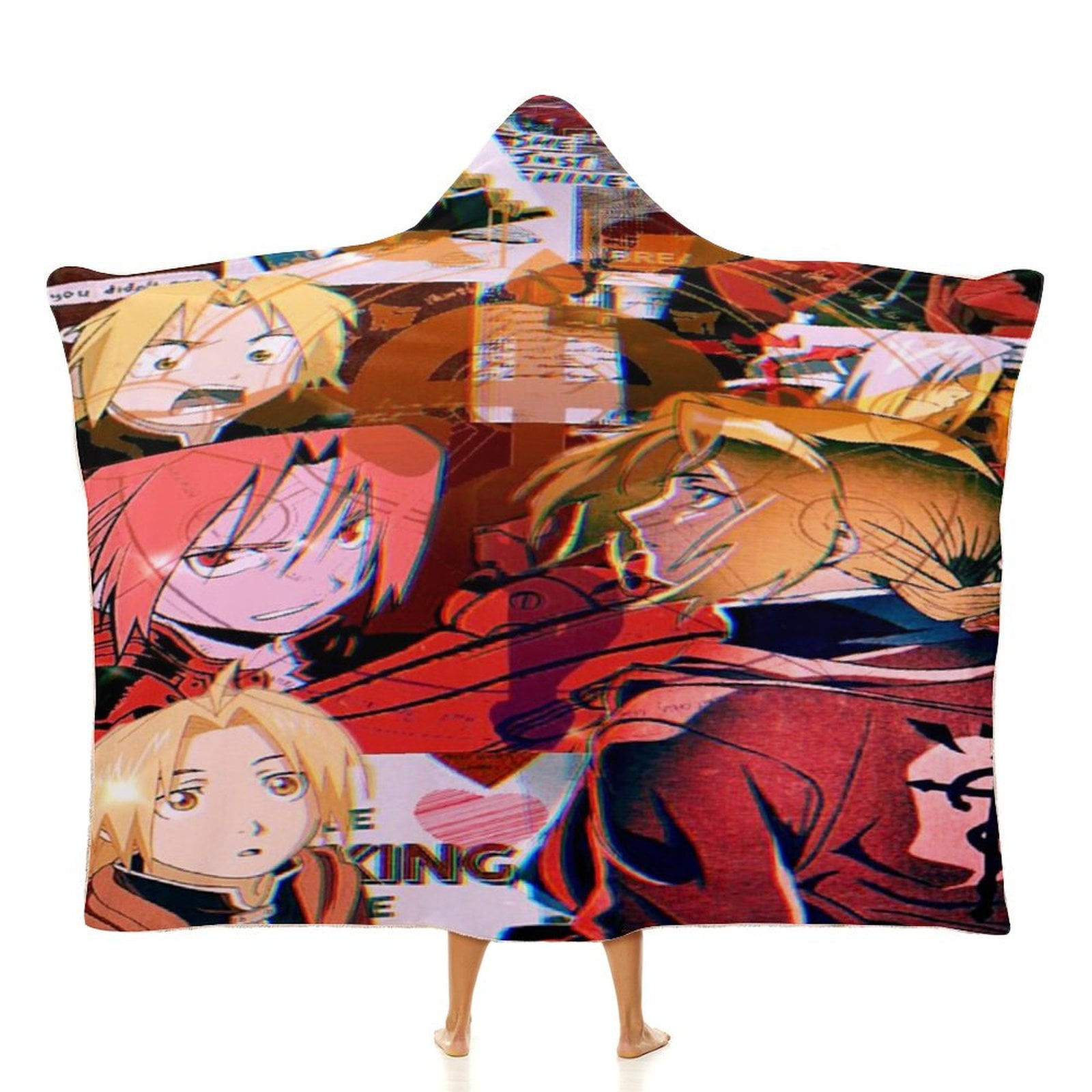 Fullmetal Alchemist Wearable Blanket Fleece Hooded Robe Cloak Blanket ...