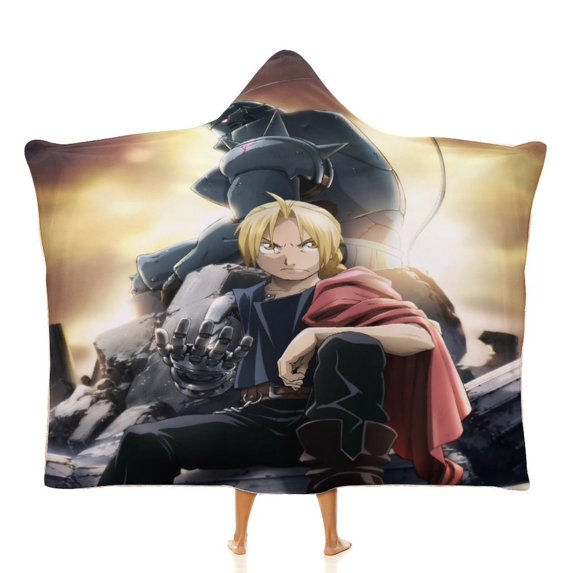 Fullmetal Alchemist Wearable Blanket Fleece Hooded Robe Cloak Blanket ...