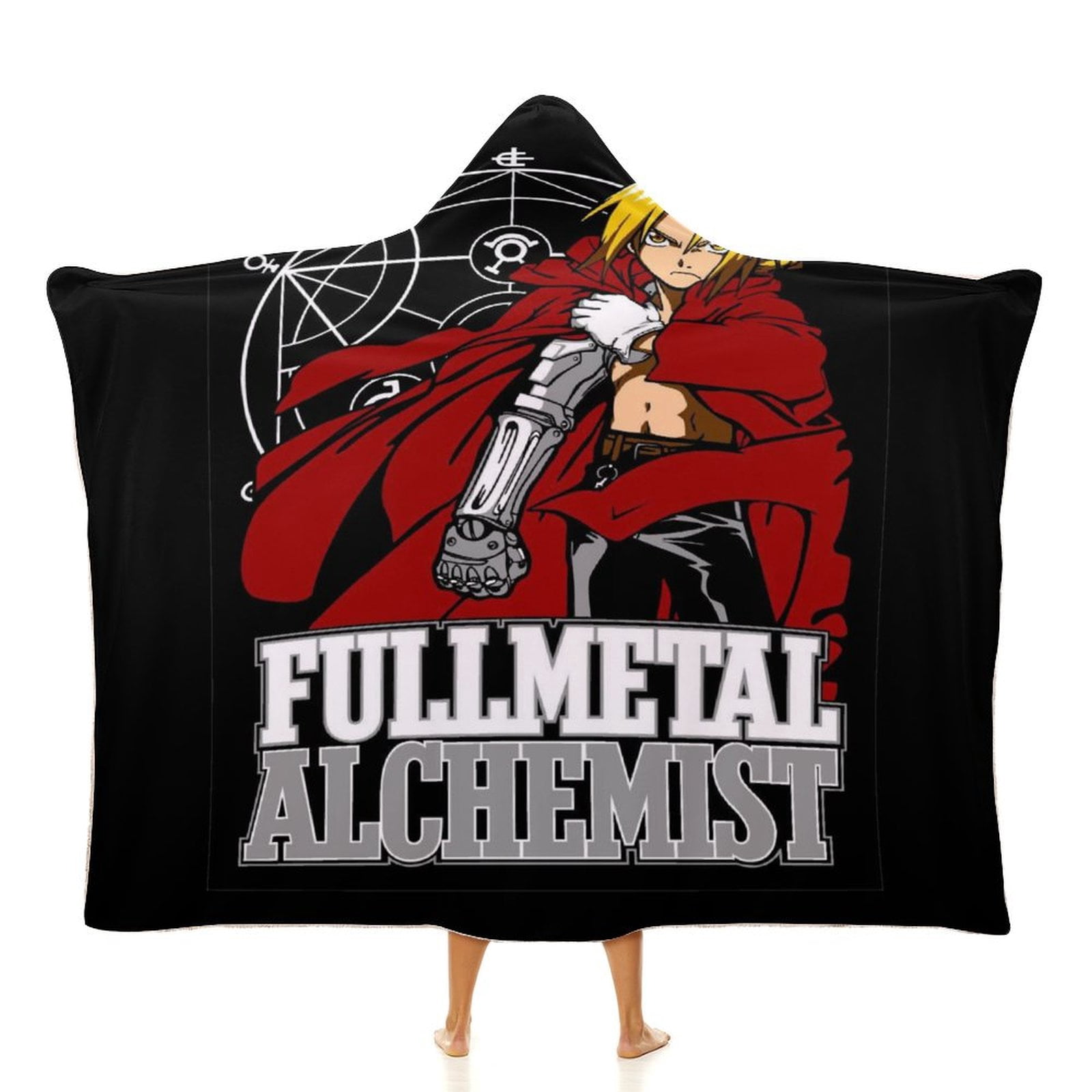 Fullmetal Alchemist Wearable Blanket Fleece Hooded Robe Cloak Blanket ...