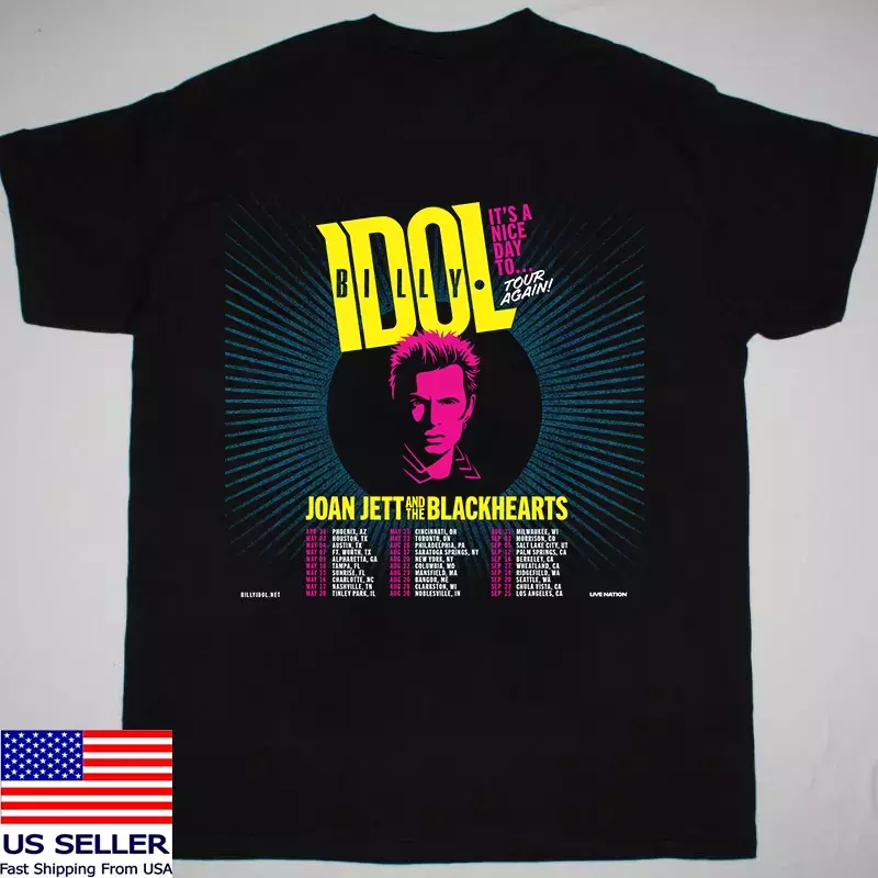 Fullsize Billy Idol 2025 Concert T-Shirt, It's Nice Day To Tour Again ...