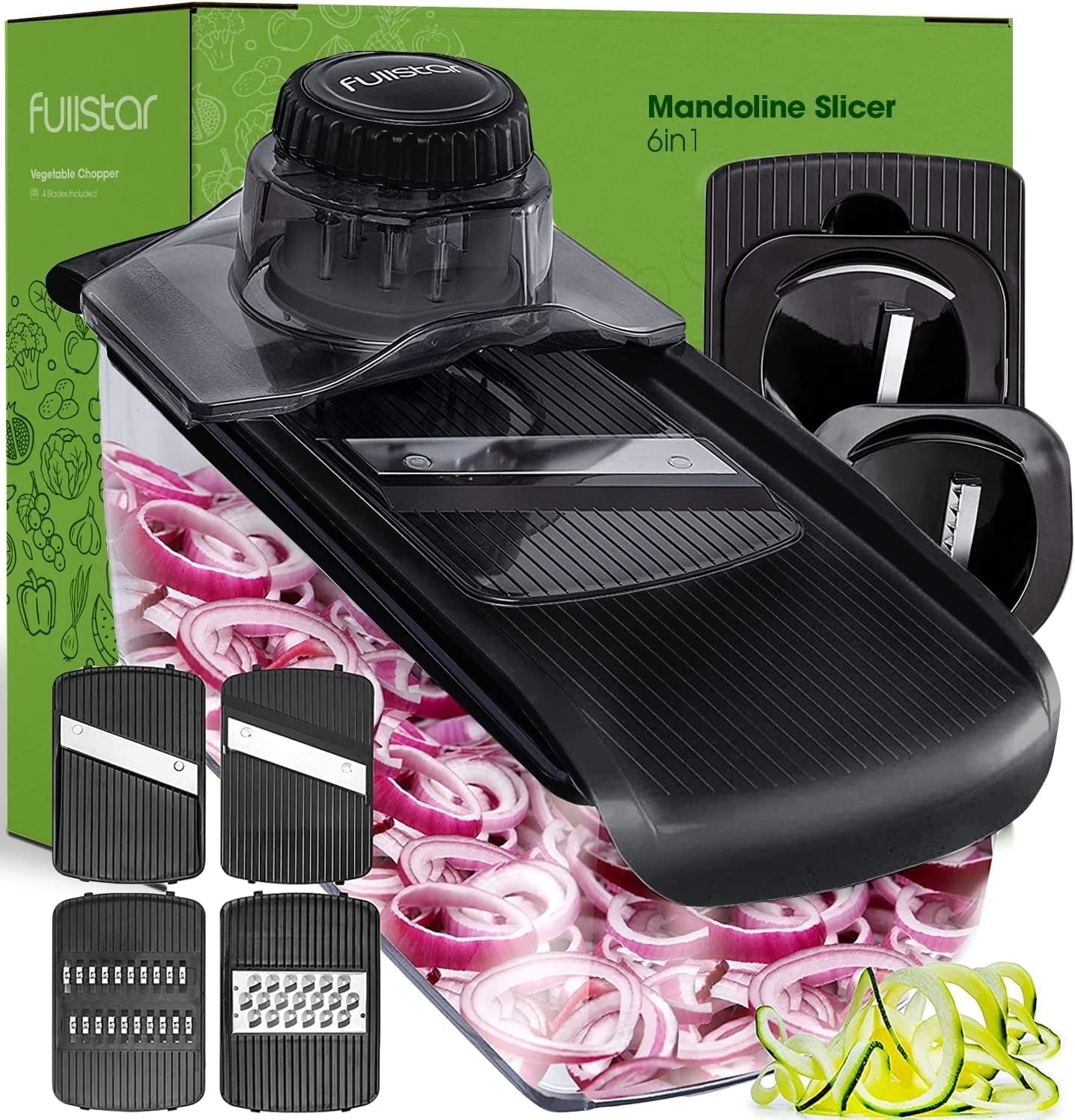 Fullstar 6-in-1 Mandoline Slicer, Stainless Steel Cheese Grater ...