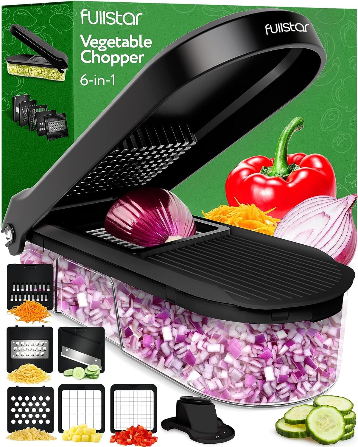 Fullstar - High Quality Vegetable Chopper & Kitchen Grater, 6 Blades ...