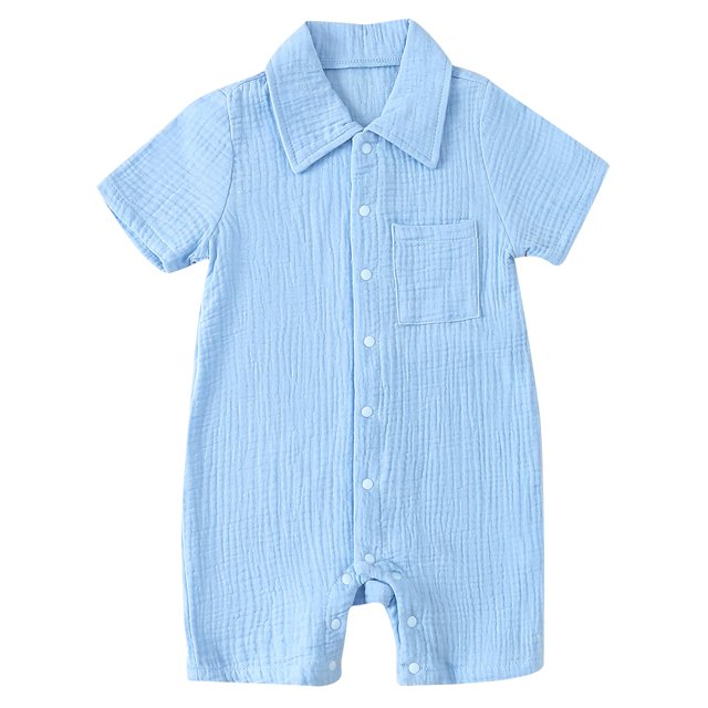 Fullvigor Baby Boy Girl Jumpsuit Lapel Button Up Short Sleeve One Piece Romper Outfit - Walmart.com