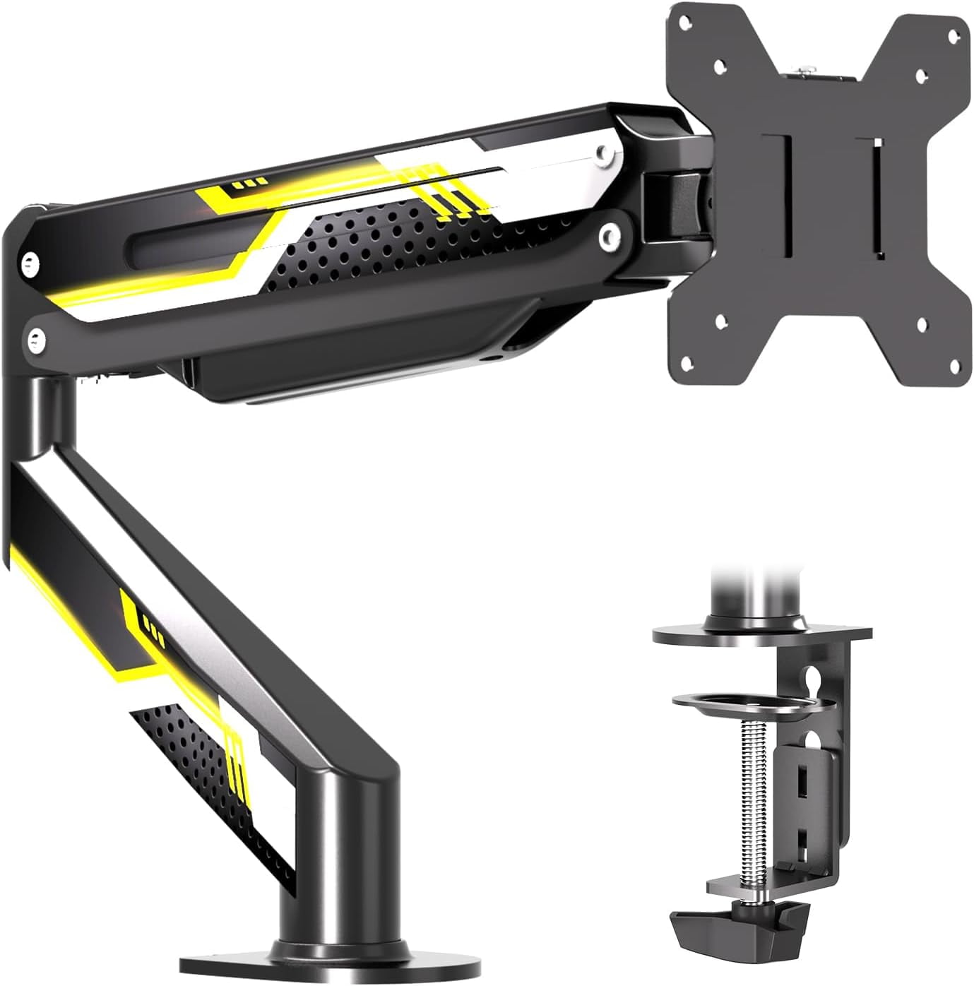 Fully Adjustable Monitor Mount with Gas Spring Arm for Desks, Suitable ...