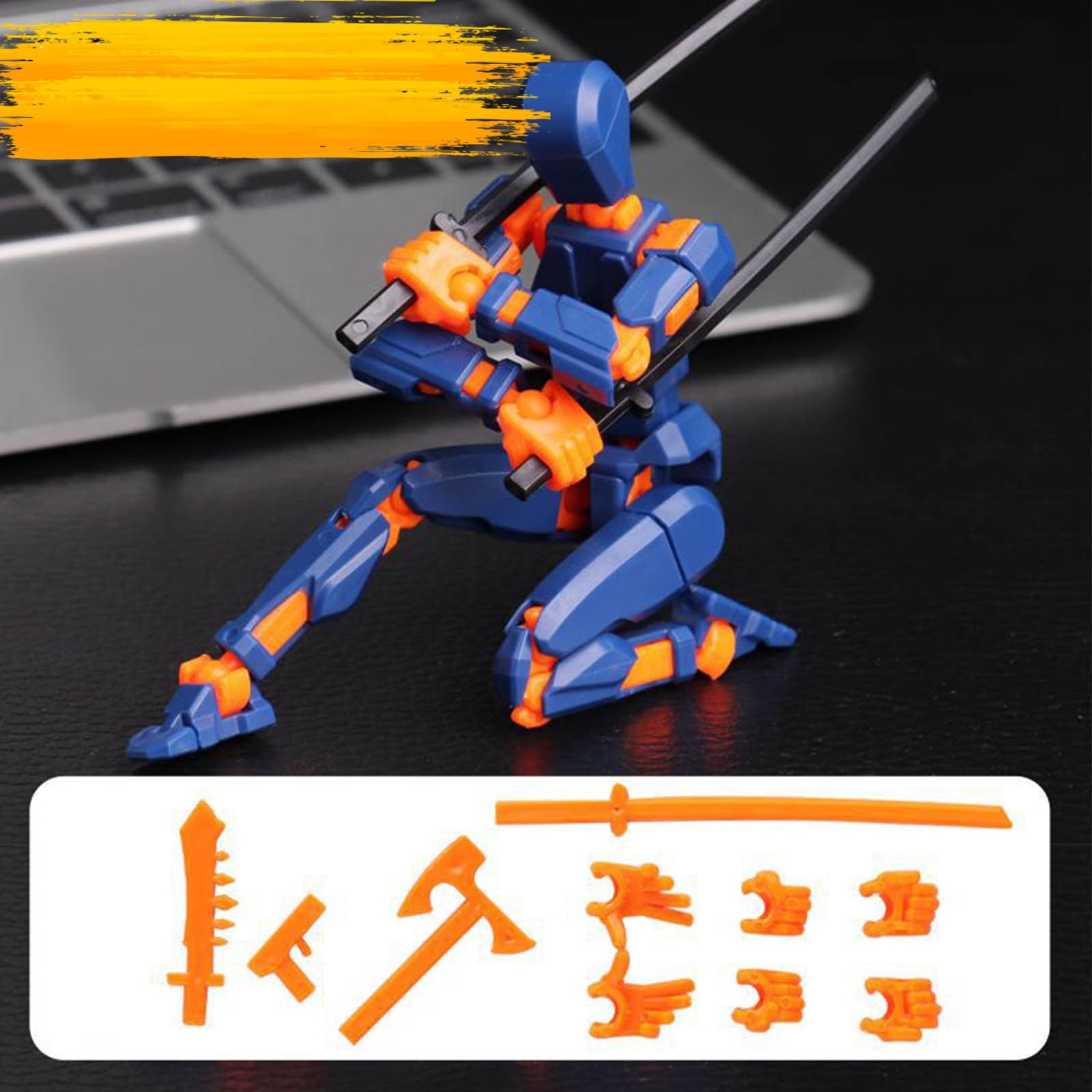Fully Articulated 13-Joint Robot Action Figure | Customizable Hands ...