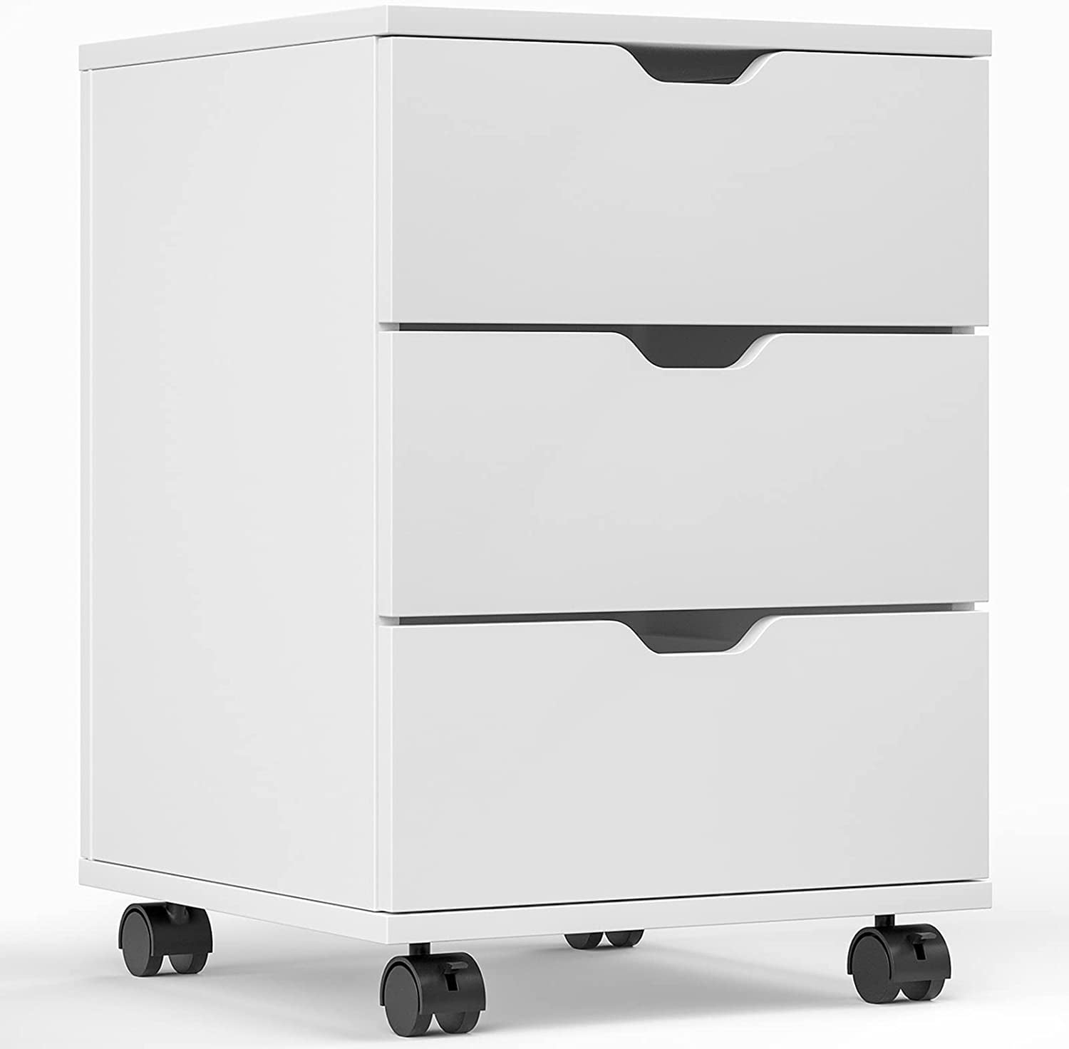 Fully Assembled 3 Drawer Wood Rolling File Cabinet - Walmart.com