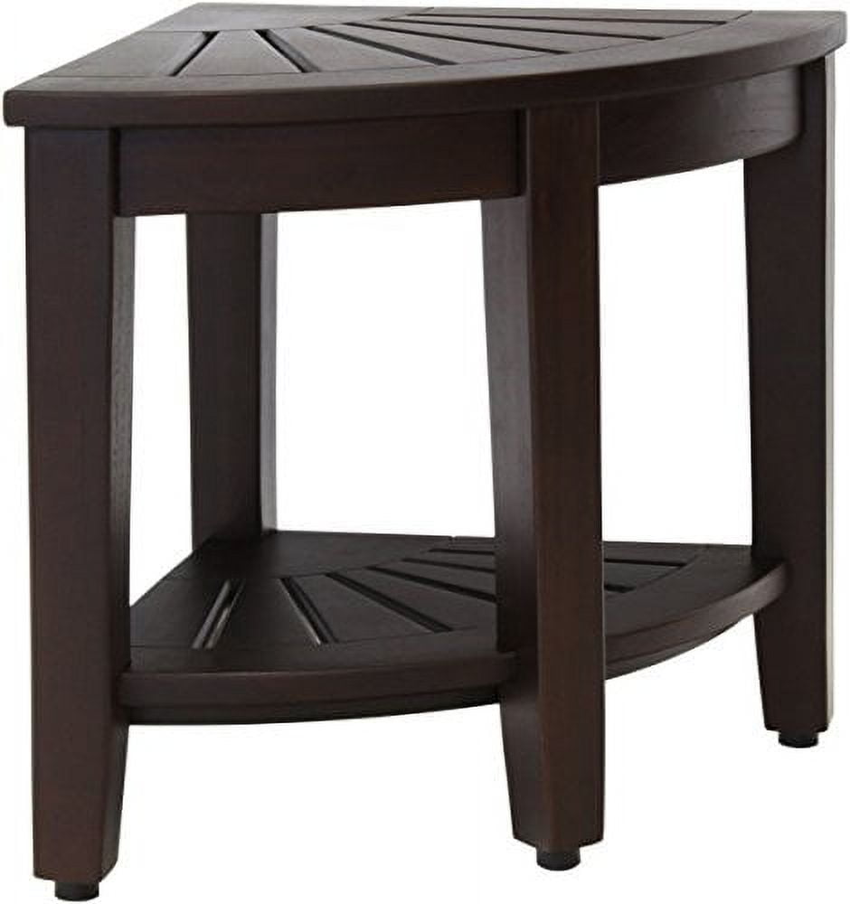 (Fully Assembled) AquaTeak 15.5" Kai Mocha-Shield Corner Teak Shower ...