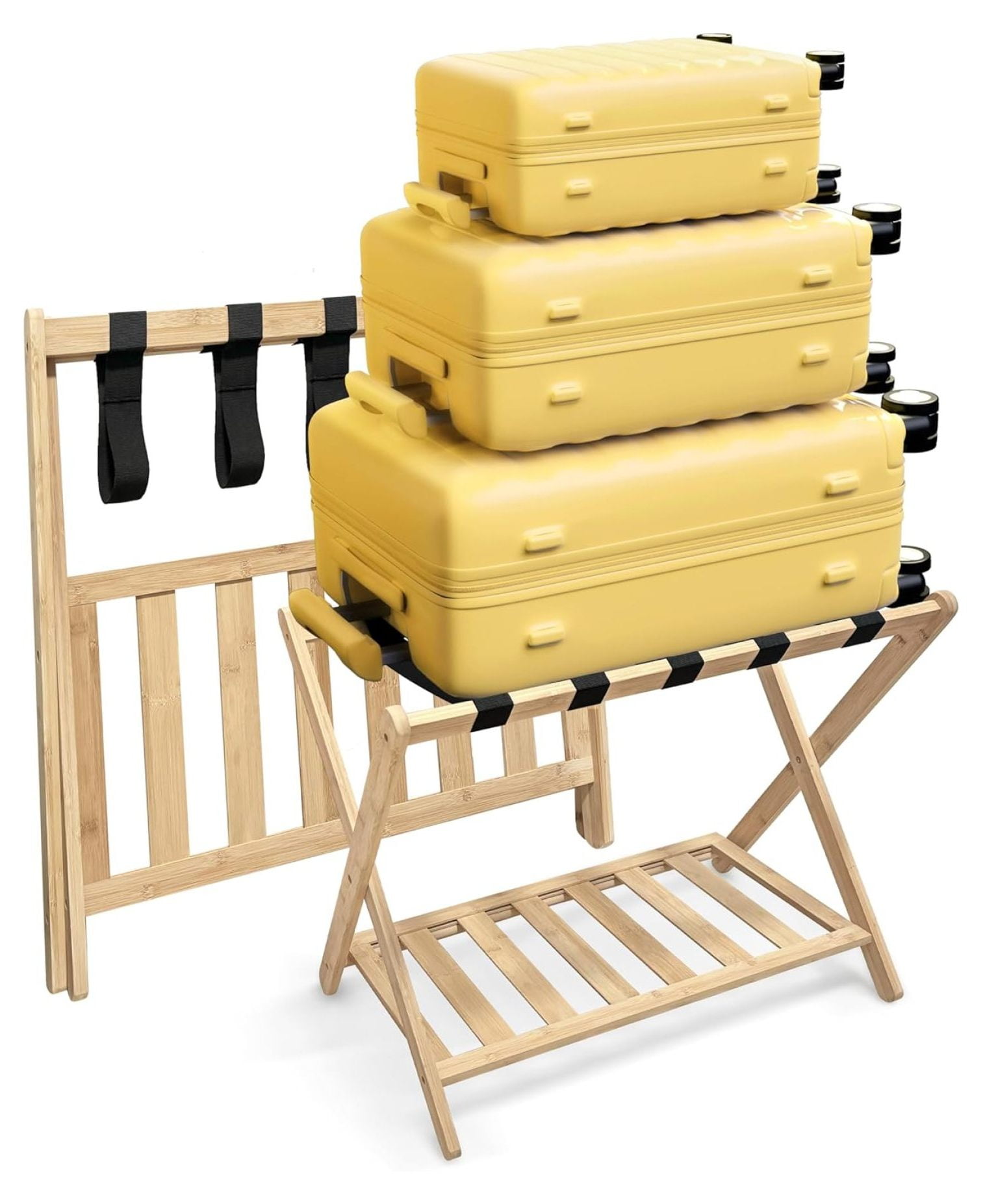 Fully Assembled Luggage Rack for Guest Room, Bedroom, Hotel - Natural ...