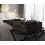 Smuxee Bamboo Wooden Luggage Rack, Foldable Hotel Guest Room Suitcase ...