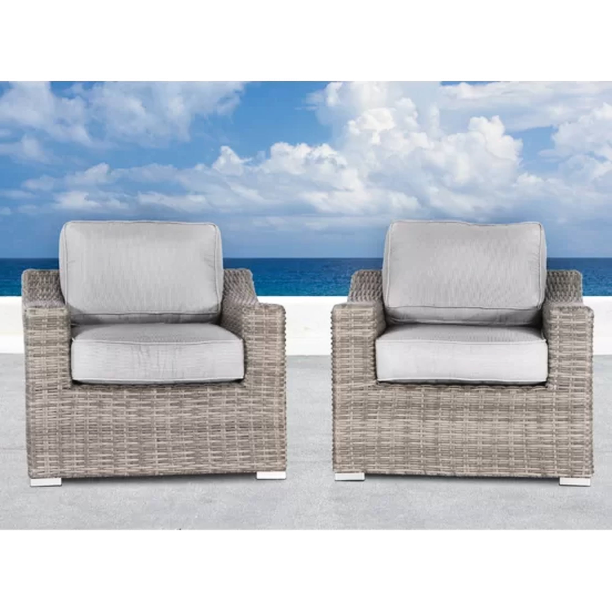Fully Assembled Patio Chairs - Grey Mix, Breezy Design Elevate Your Outdoor Space Chair With ...