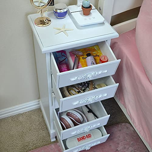 Fully Assembled White Lingerie Dresser, Tall Skinny Chest, Wood ...