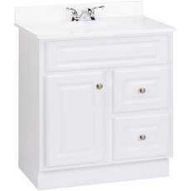 Fully Assembled White Vanity With Drawers, 30 In. - Walmart.com