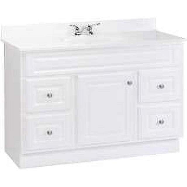 Fully Assembled White Vanity With Drawers, 48 In. - Walmart.com