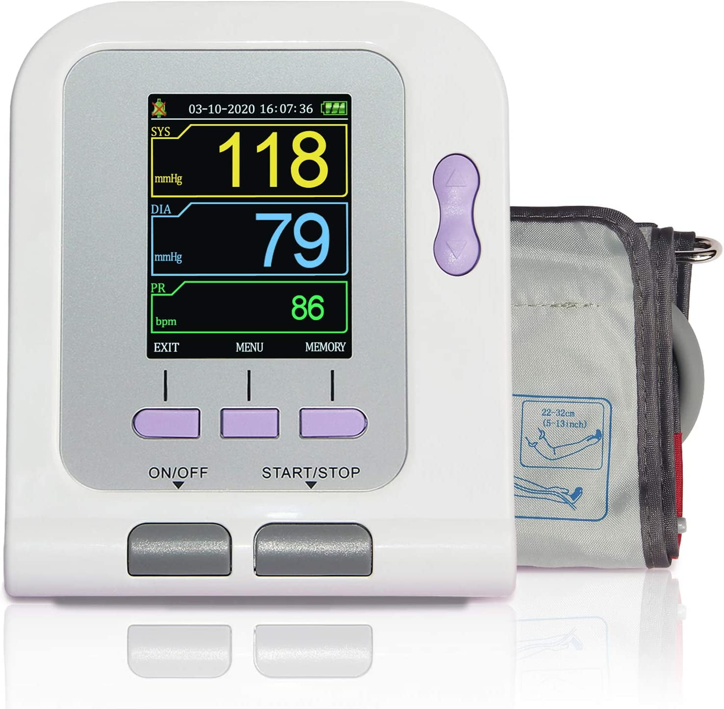 CONTEC Automatic Blood Pressure Monitor, Upper Arm Wrist Electronic ...