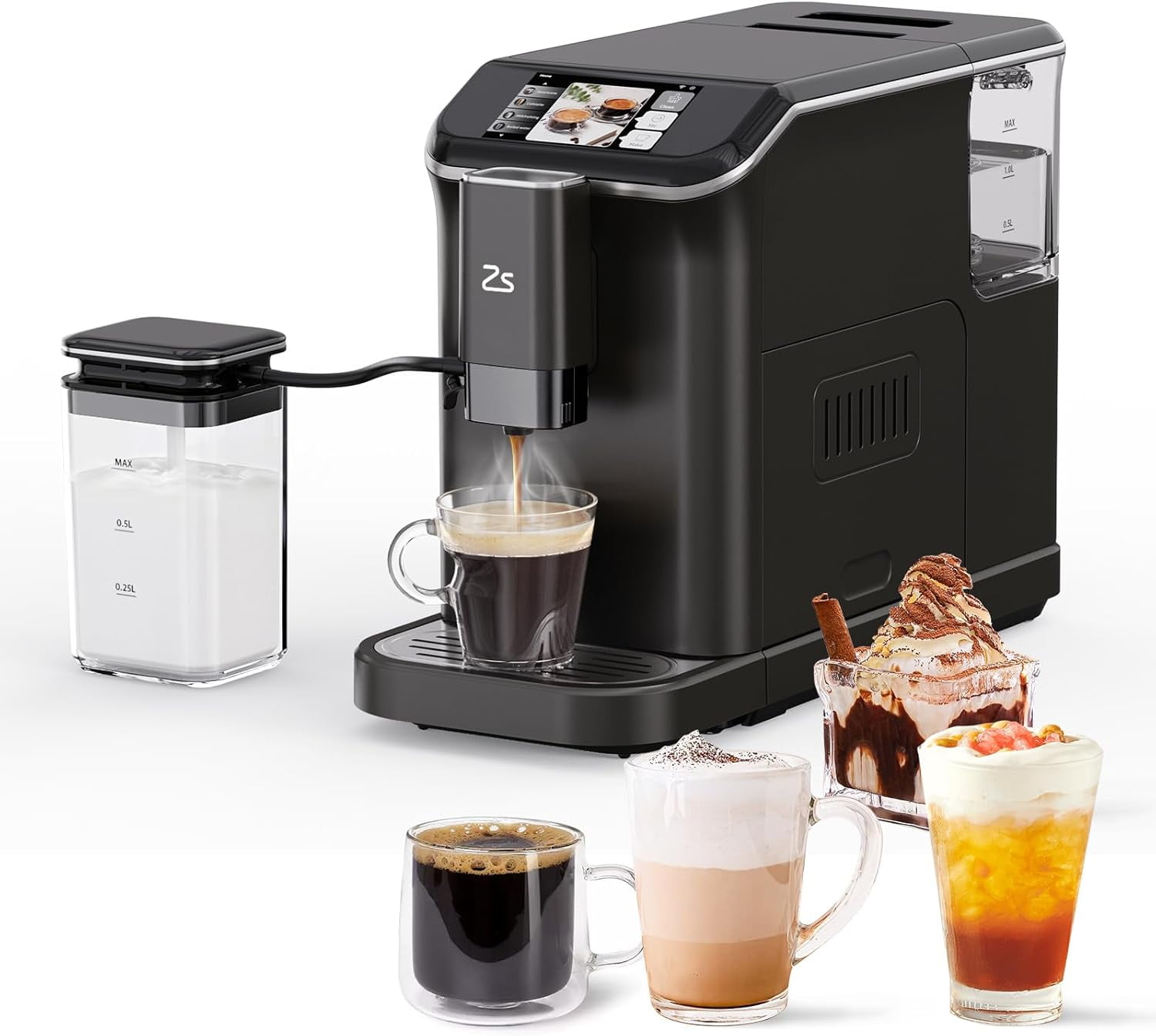 Fully Automatic Espresso Machine with Automatic Milk Frother, 1.5L ...
