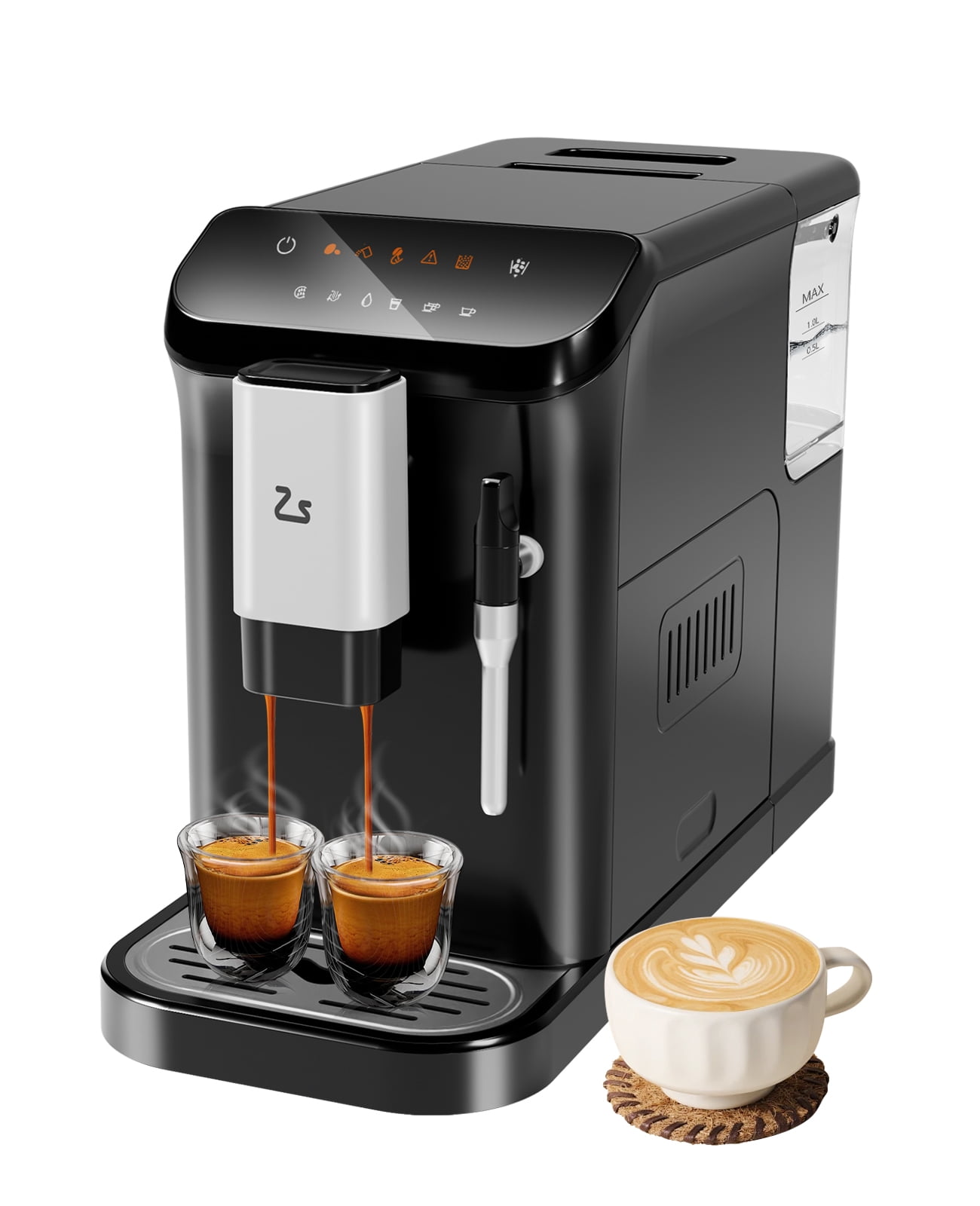 Fully Automatic Espresso Machine with Milk Frother,20 Bar Professional ...