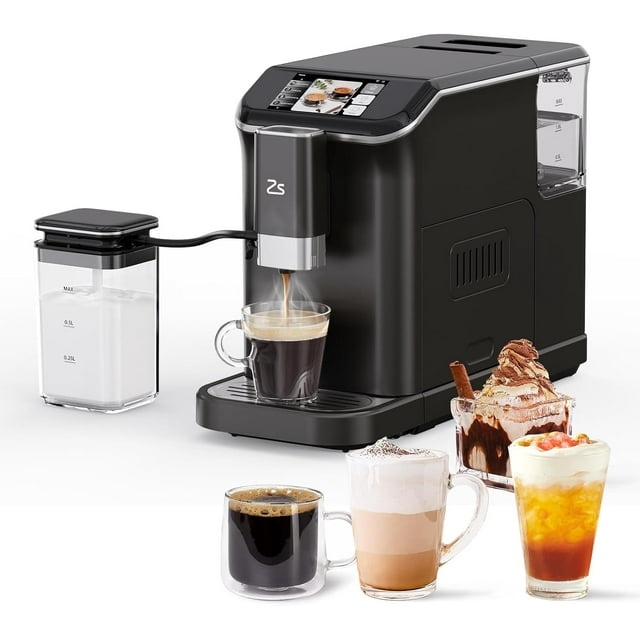 Fully Automatic Espresso Machine With Milk Frother, Built-In Grinder ...