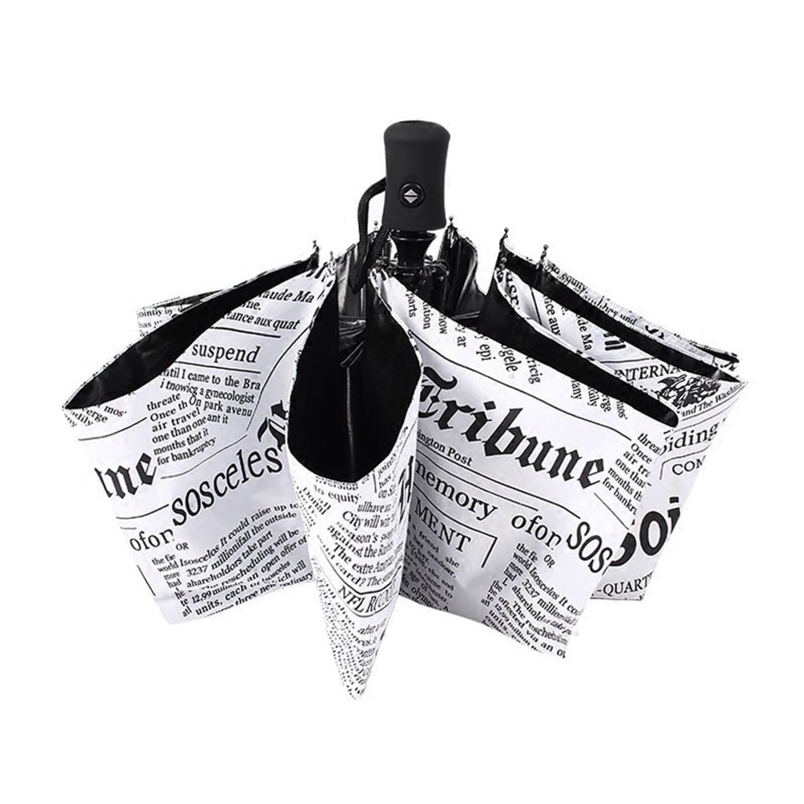 Fully Automatic Newspaper Printing Three Folding Umbrella Unisex Retro ...
