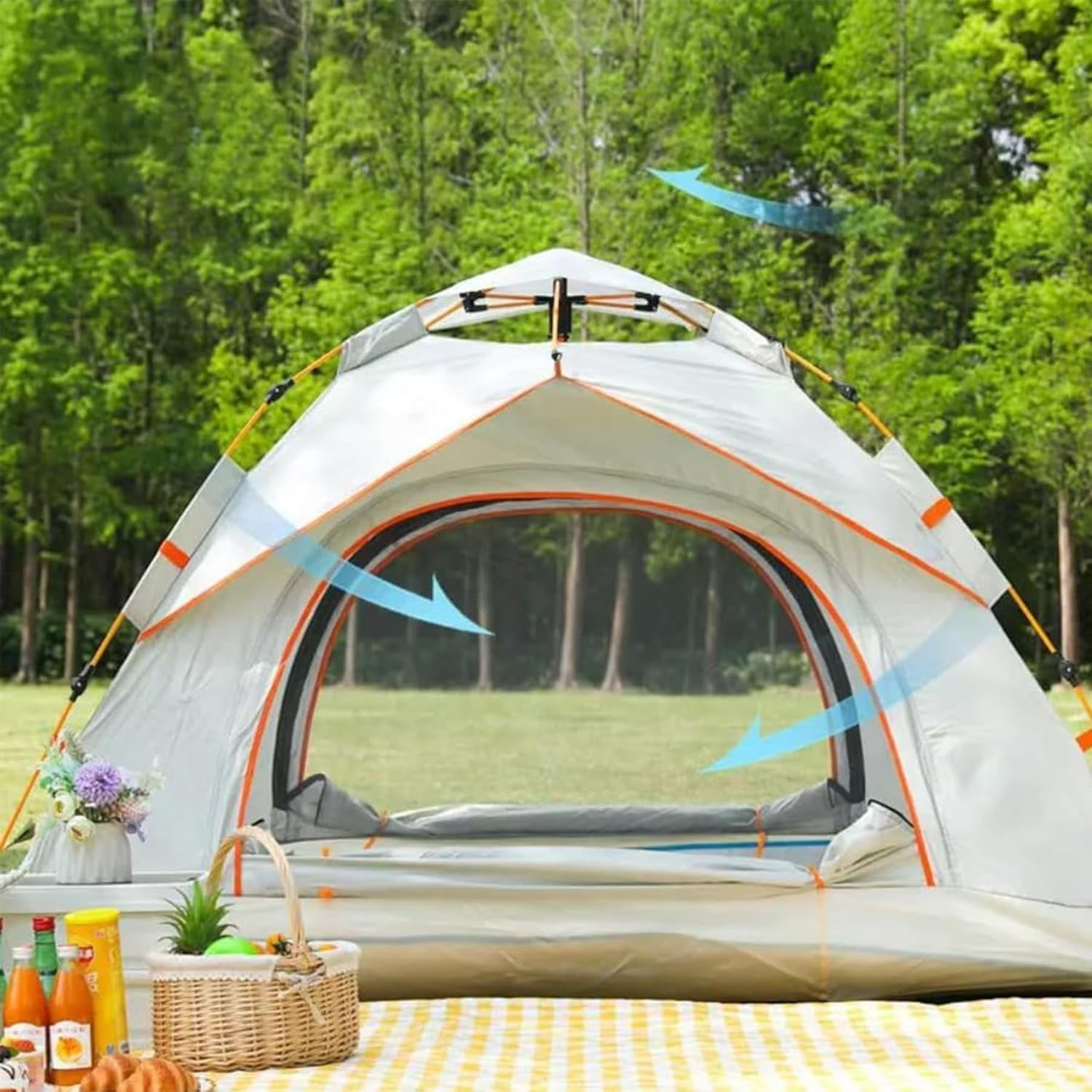 Fully Automatic Pop-Up Tent 1-3 Person Camping Tent with Carrying Bag ...