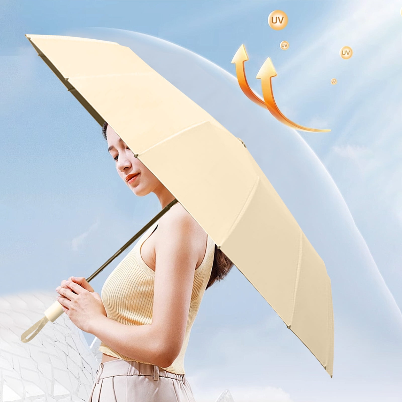 Fully Automatic Rotatable Umbrella Foldable Glue Sunscreen Umbrella ...