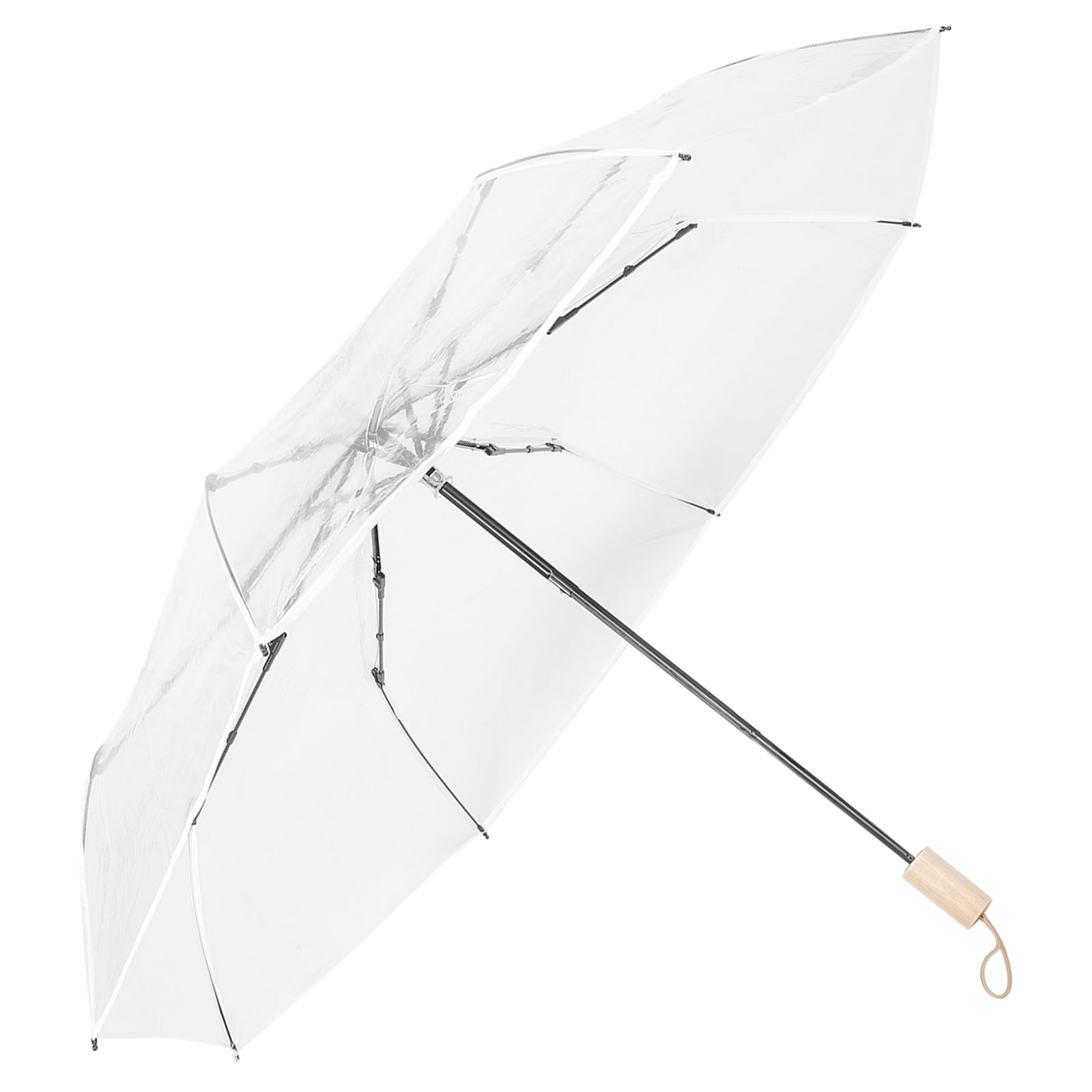 Windproof Fully Automatic 10-Rib Folding Transparent Umbrella, Compact ...