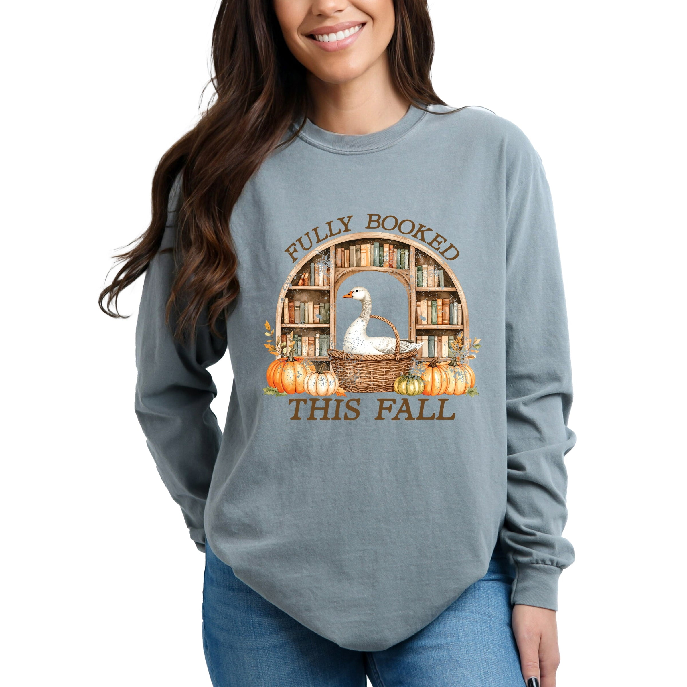 Fully Booked This Fall - Garment Dyed Long Sleeve - Walmart.com