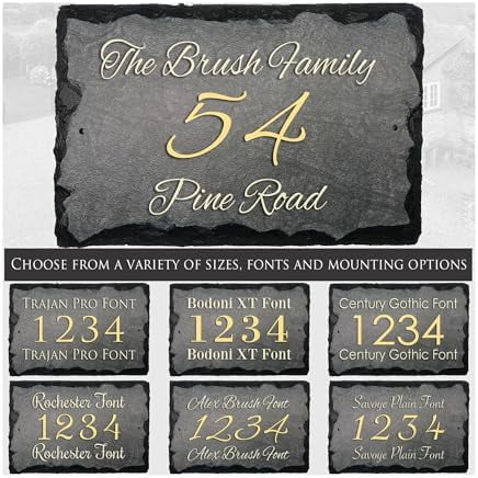 Fully Customizable Slate Home Address Plaque - Walmart.com