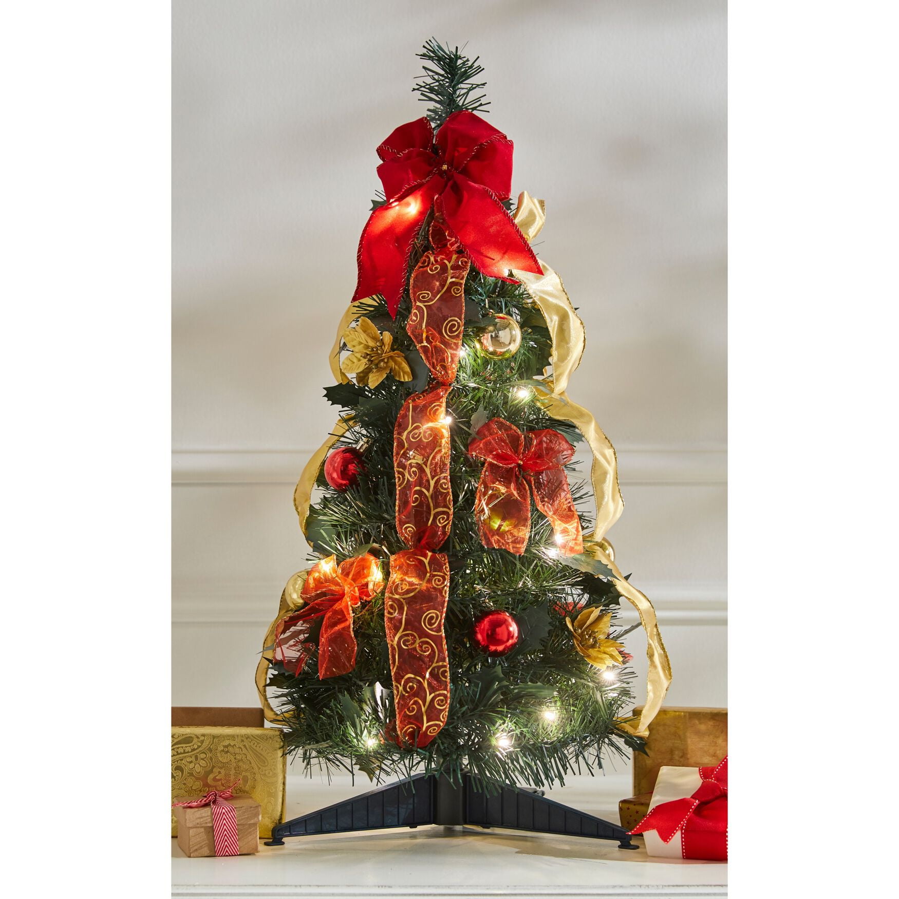 Fully Decorated Pre-Lit 2' Pop-Up Tabletop Christmas Tree - Walmart.com