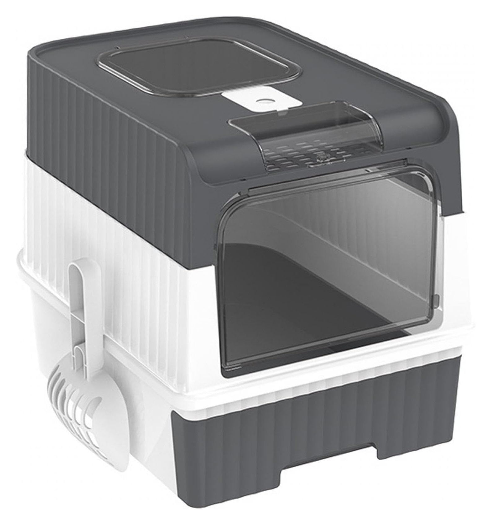 Fully Enclosed Cat Toilet Large Foldable Top Entry Cat with Lid, Kitty ...