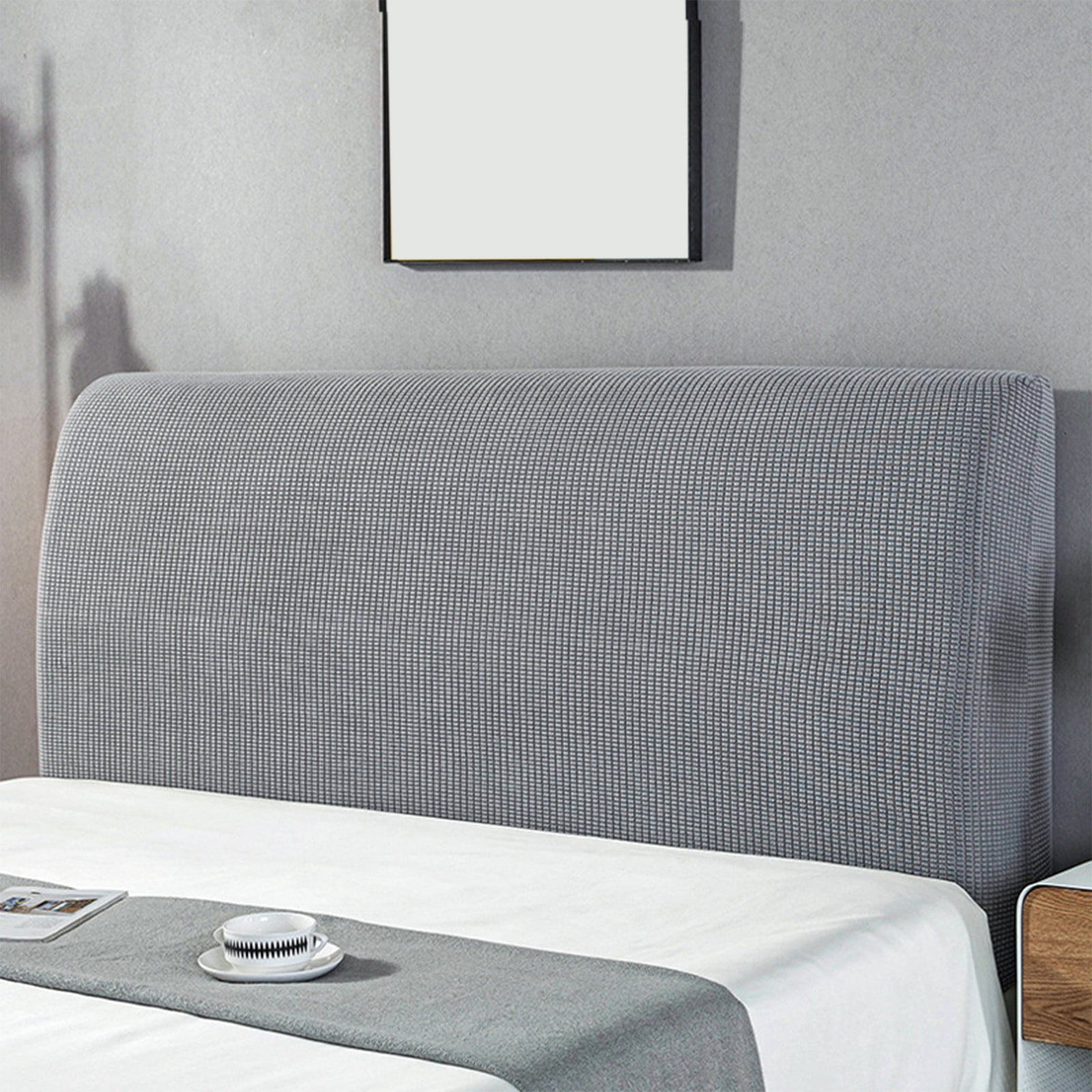 Fully Enclosed Headboard Cover Elastic Modern Bedhead Protector Dusts ...