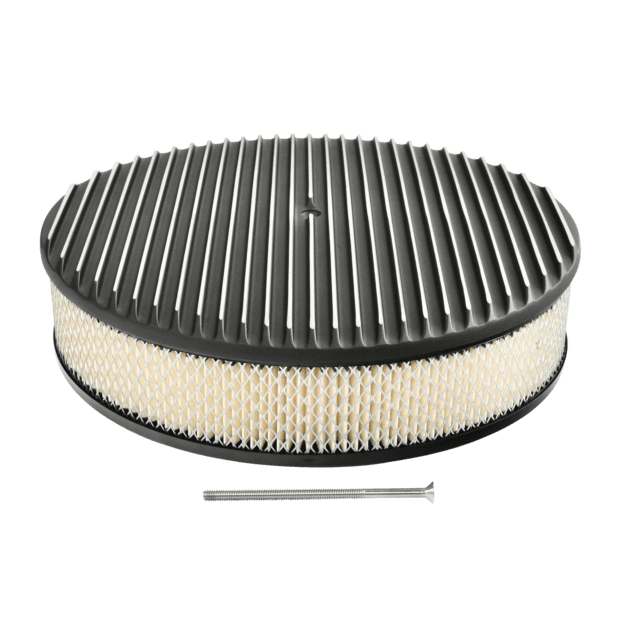 Fully Finned Round Air Cleaner Set 14x3 Inch Black Aluminum - Walmart.com